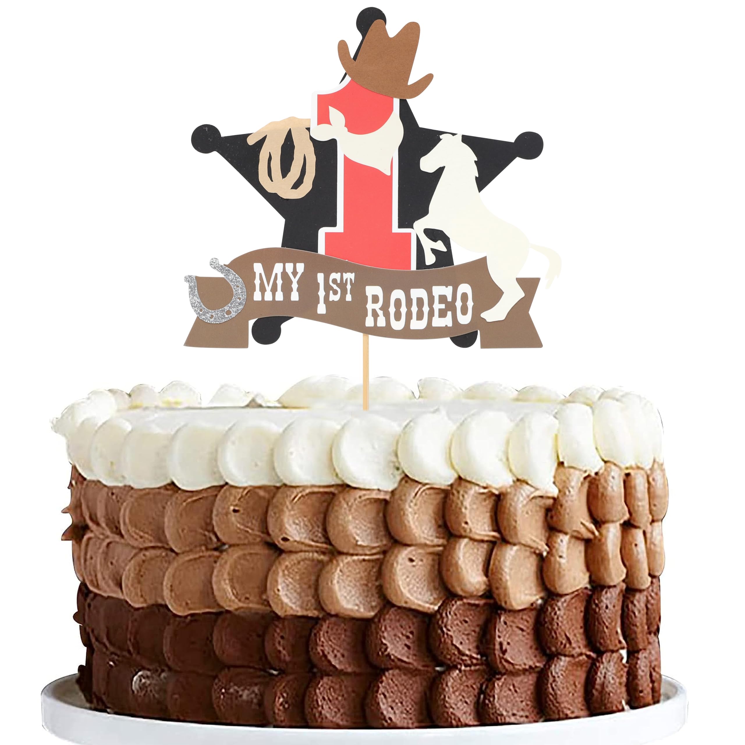 Amazon.com: My 1st Rodeo Cake Topper - Cowboy First Birthday Party ...