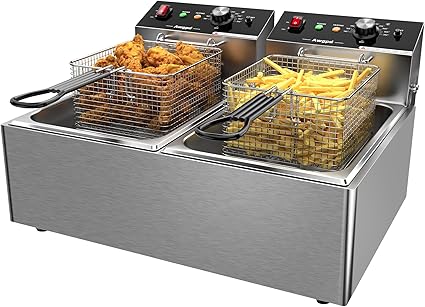 Amazon.com: Commercial Deep Fryer,3400W Electric Deep Fryers with ...