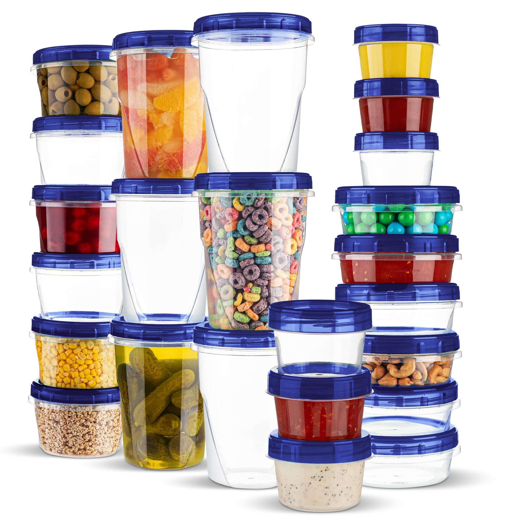 Snapklik.com : PLASTICPRO 24 Pack Twist Top Containers Assorted Sizes ...