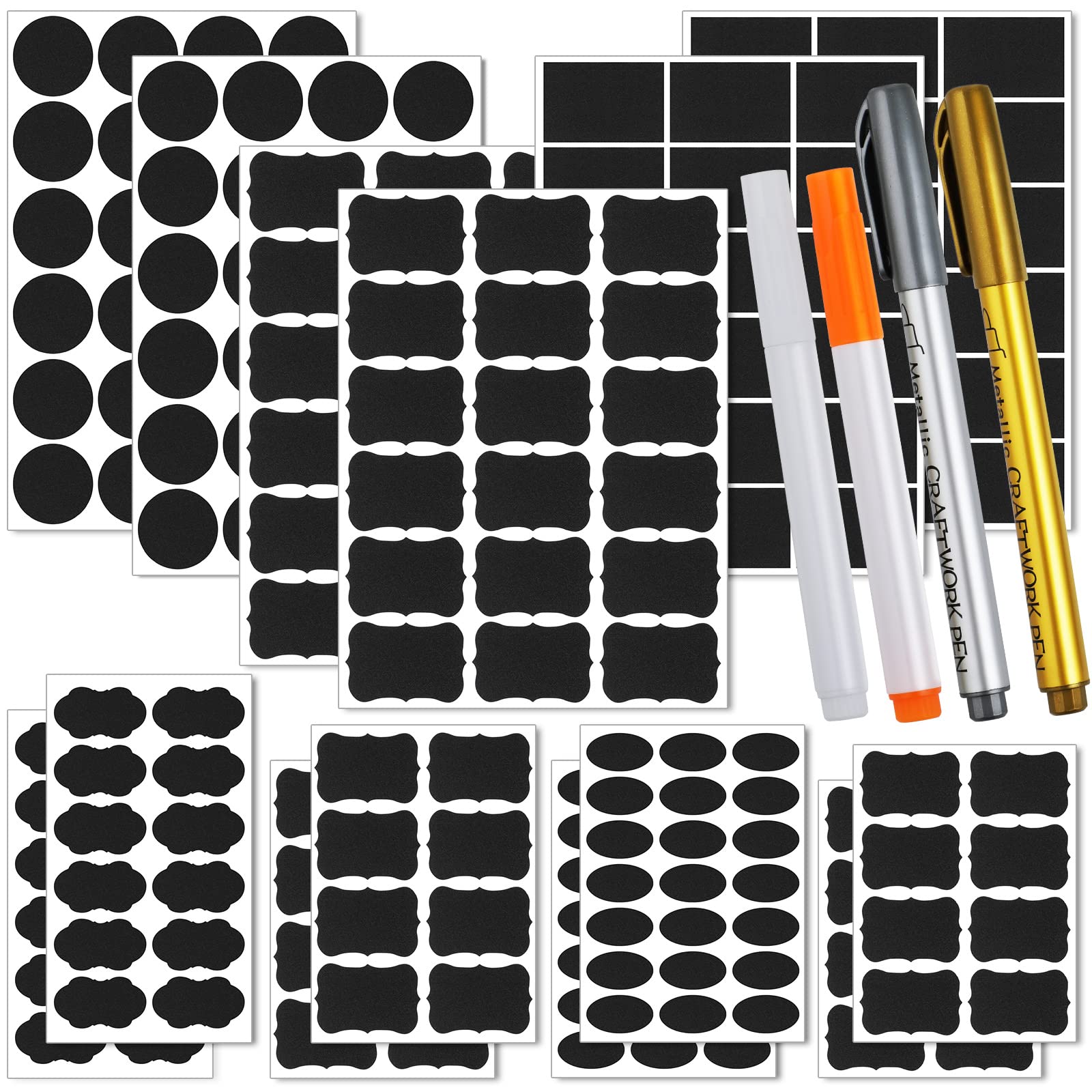 Hianjoo 14 Pieces 218 Chalkboard Labels, with 2 Permanent Marker 2 ...