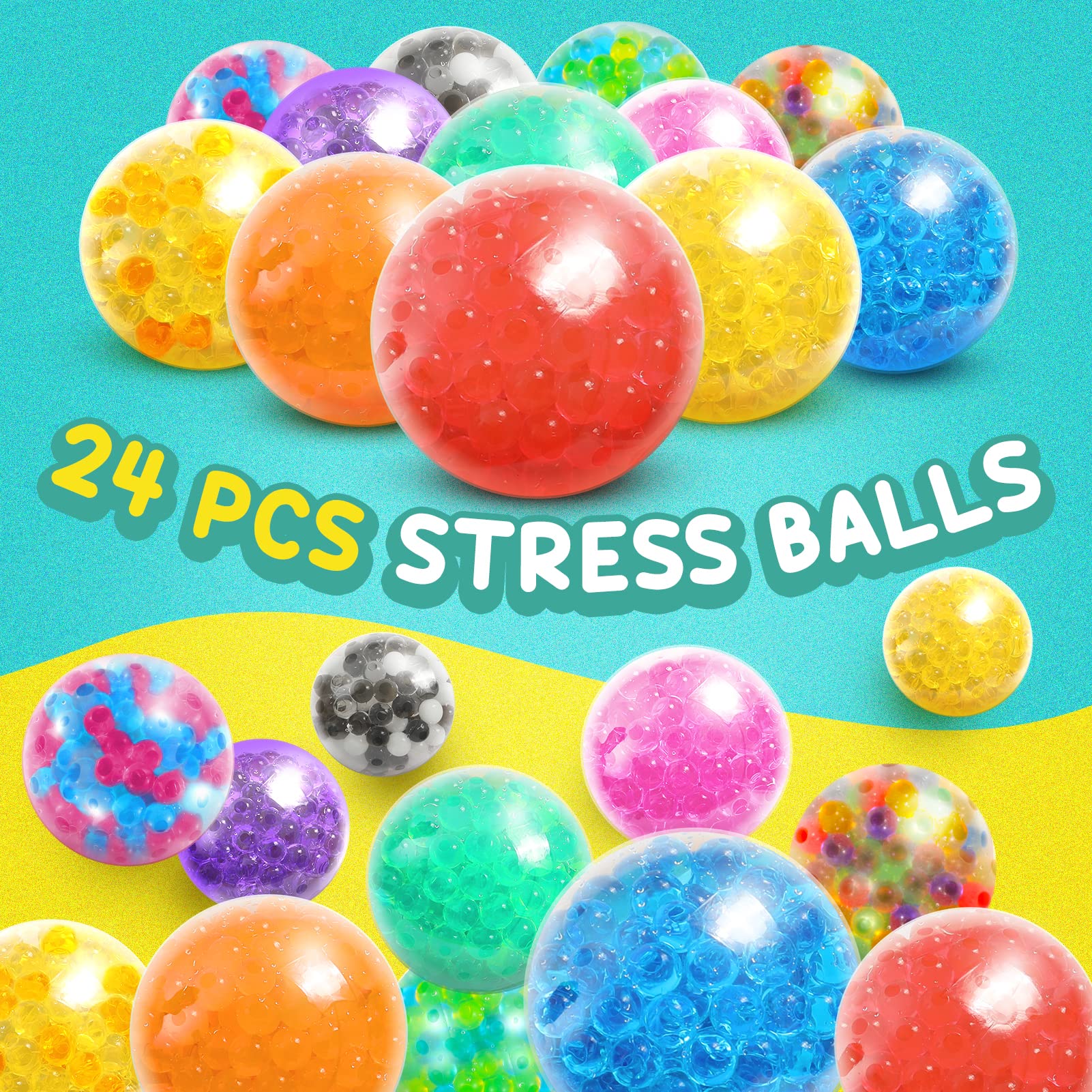 KLT Mini Stress Balls Bulk for Kids - Squishy Toys 24 Pack - Sensory ...