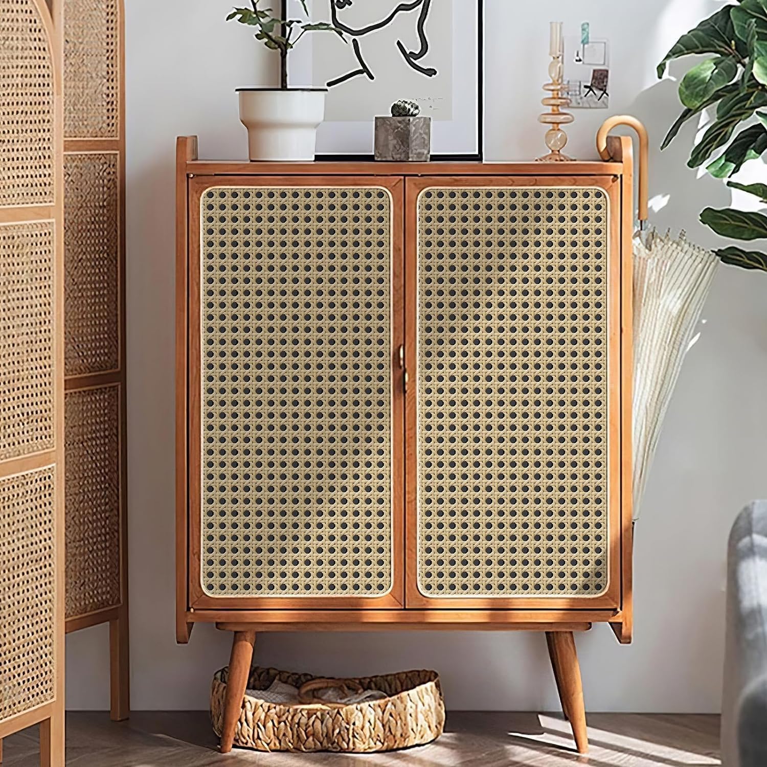 HueBurst 17.7"x78.7"Contact Paper for Cabinets and Drawers Rattan Self ...