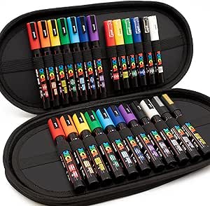 Posca - PC-5M / PC-3M / PC-1M - Paint Marker Art Pens - Display Case of ...