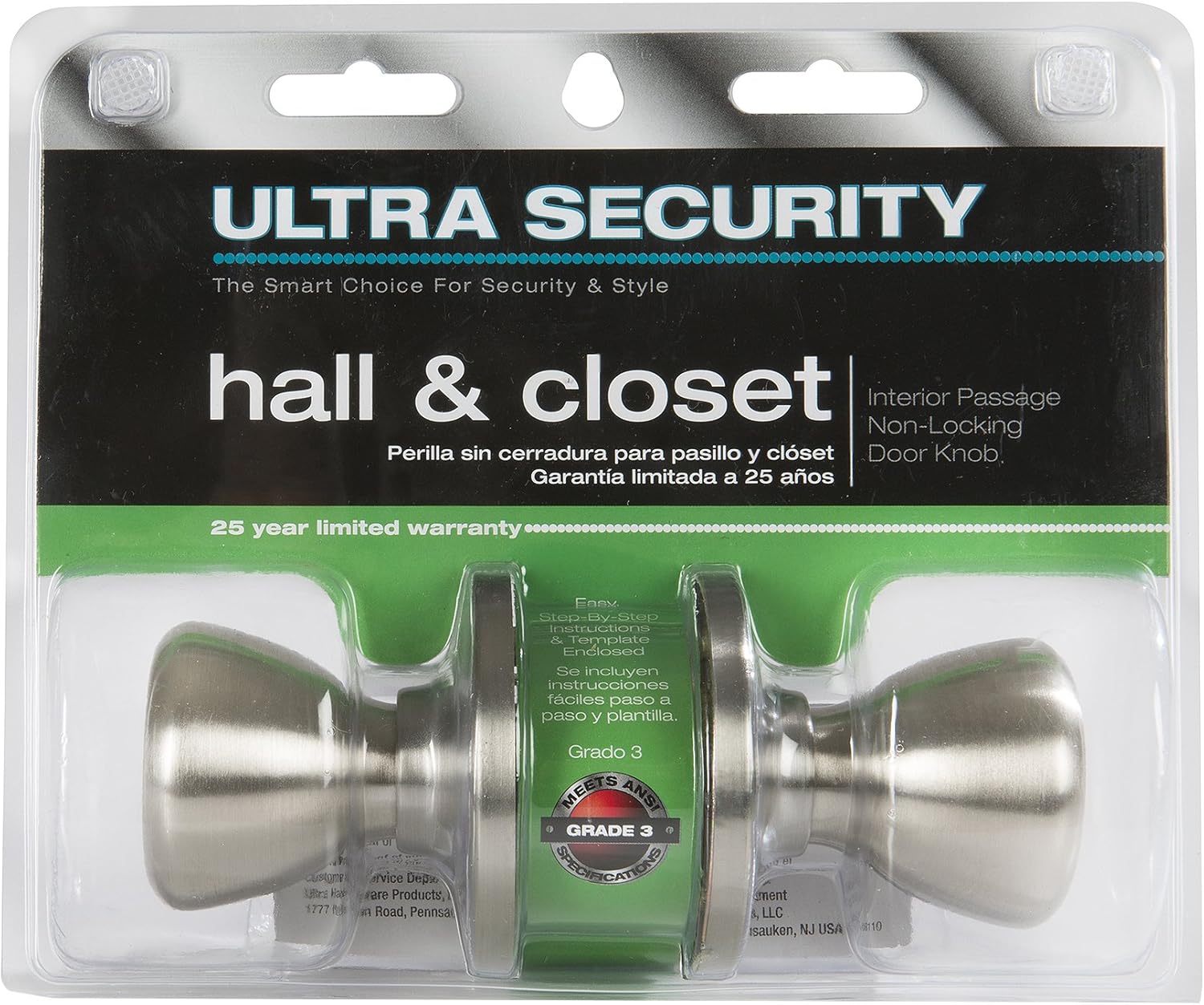 Ultra Hardware 43976 Ultra Security Tulip Knob Lockset Passage ...