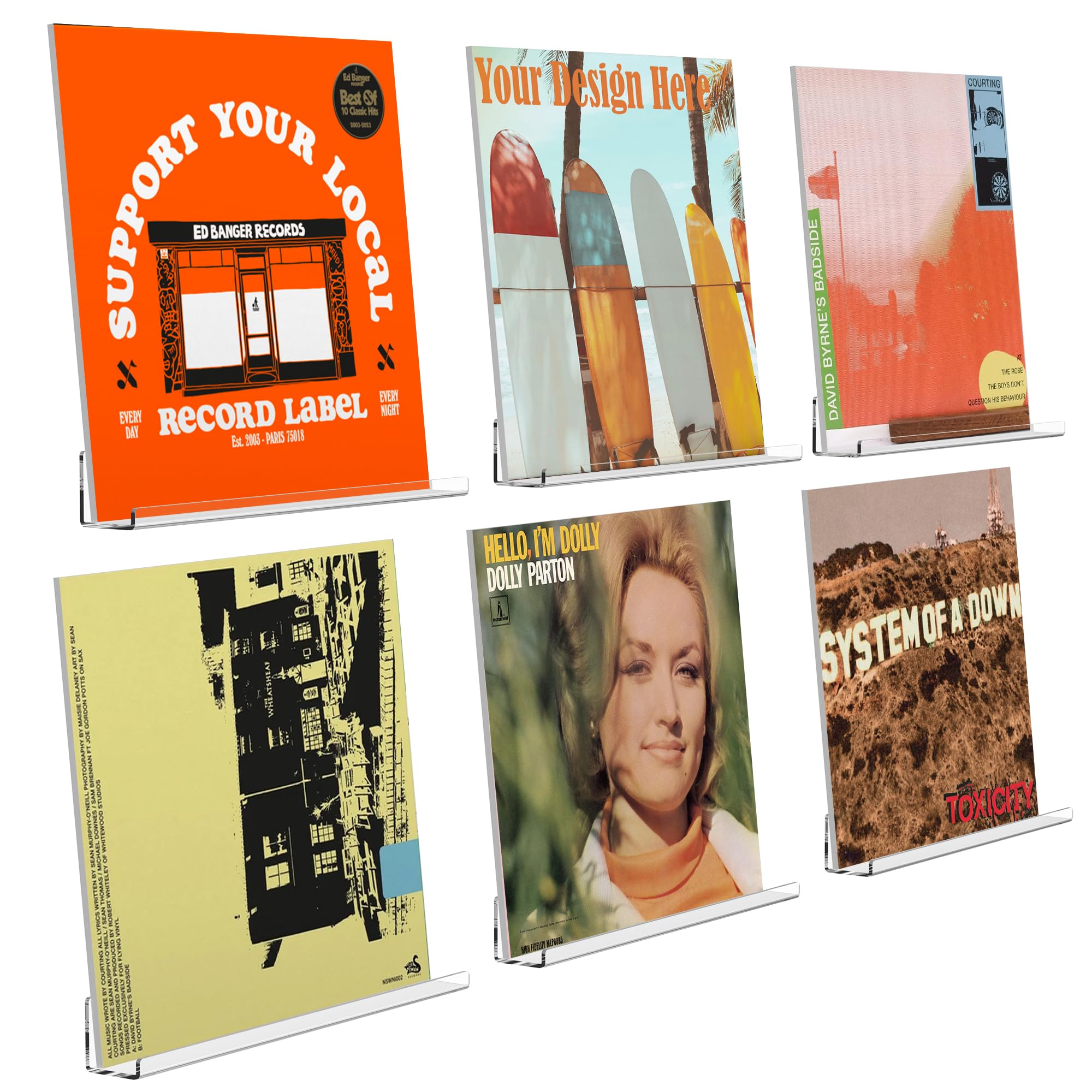 Amazon.com: CatBonyo 6 Packs Vinyl Record Display, 12 inch Album Vinyl ...
