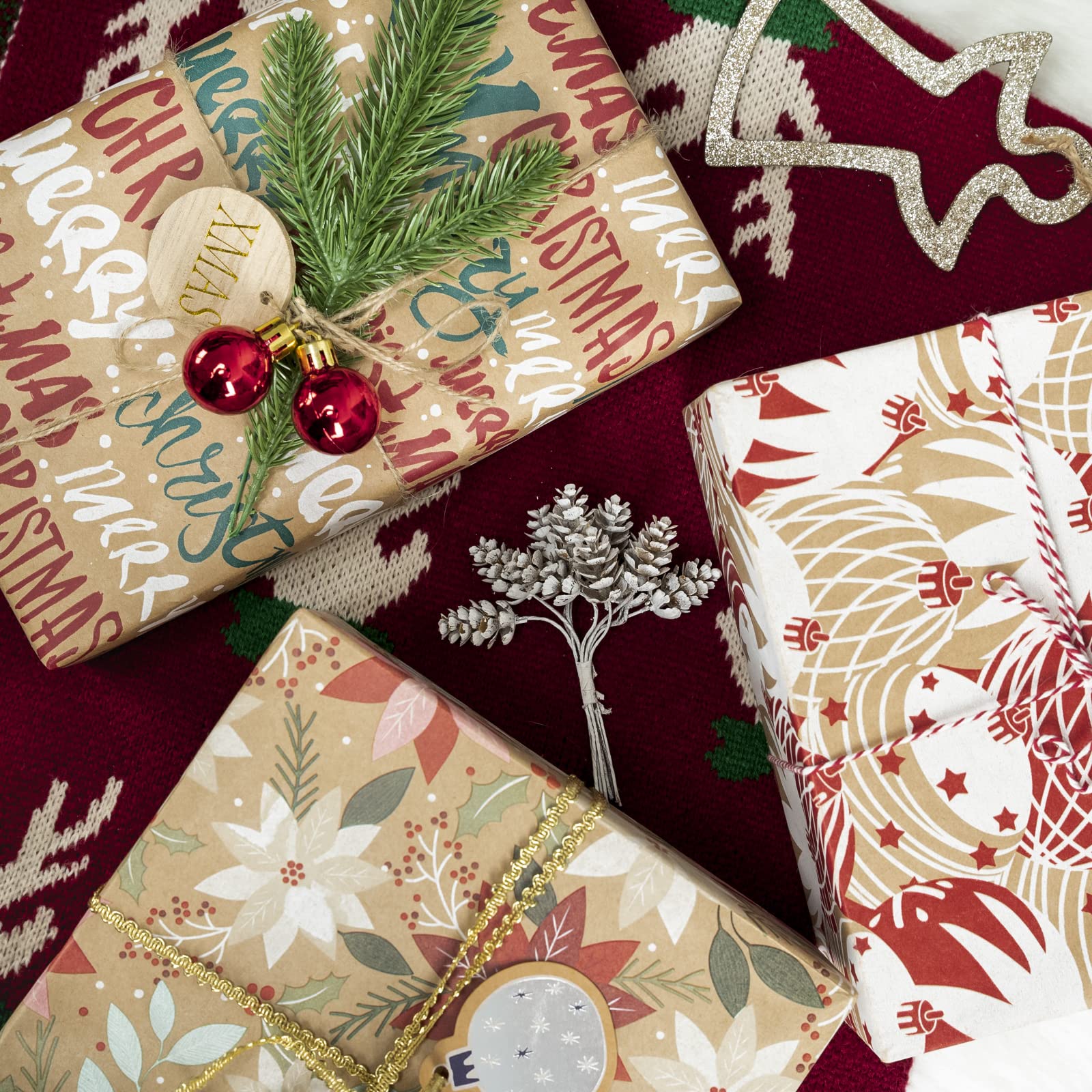 Snapklik.com : RUSPEPA Christmas Wrapping Paper Rolls