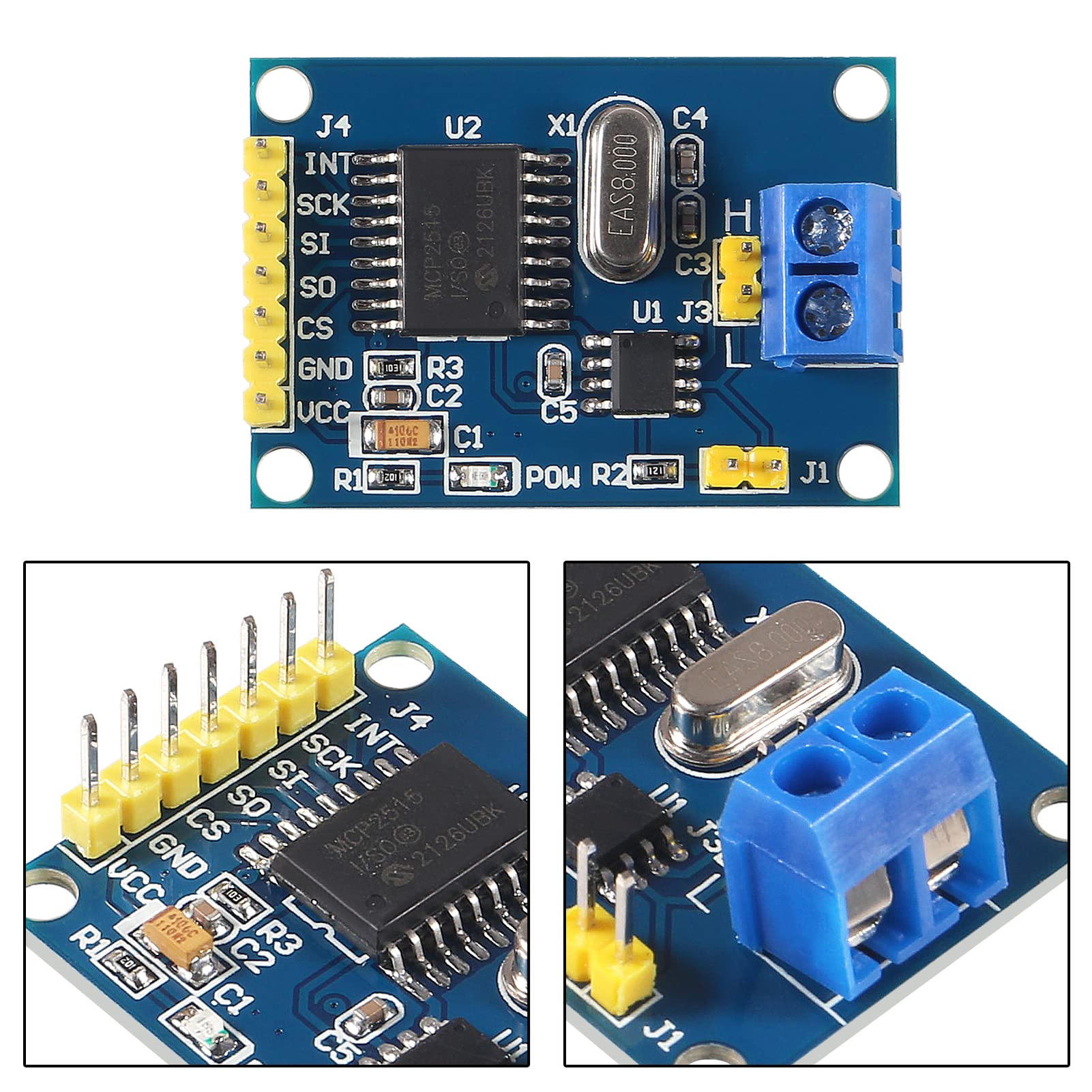 Snapklik.com : 5pcs MCP2515 CAN Bus Module TJA1050 Receiver SPI Module ...