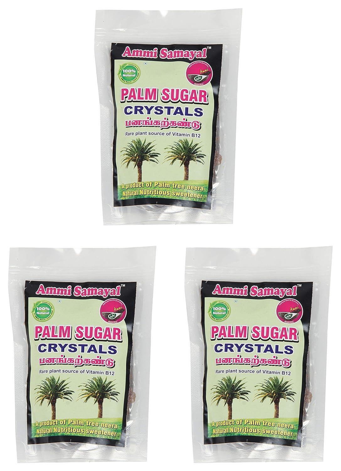 Ammi Samayal Palm Sugar Crystals Panangkarkandu 100 Grams Pack of 3 ...