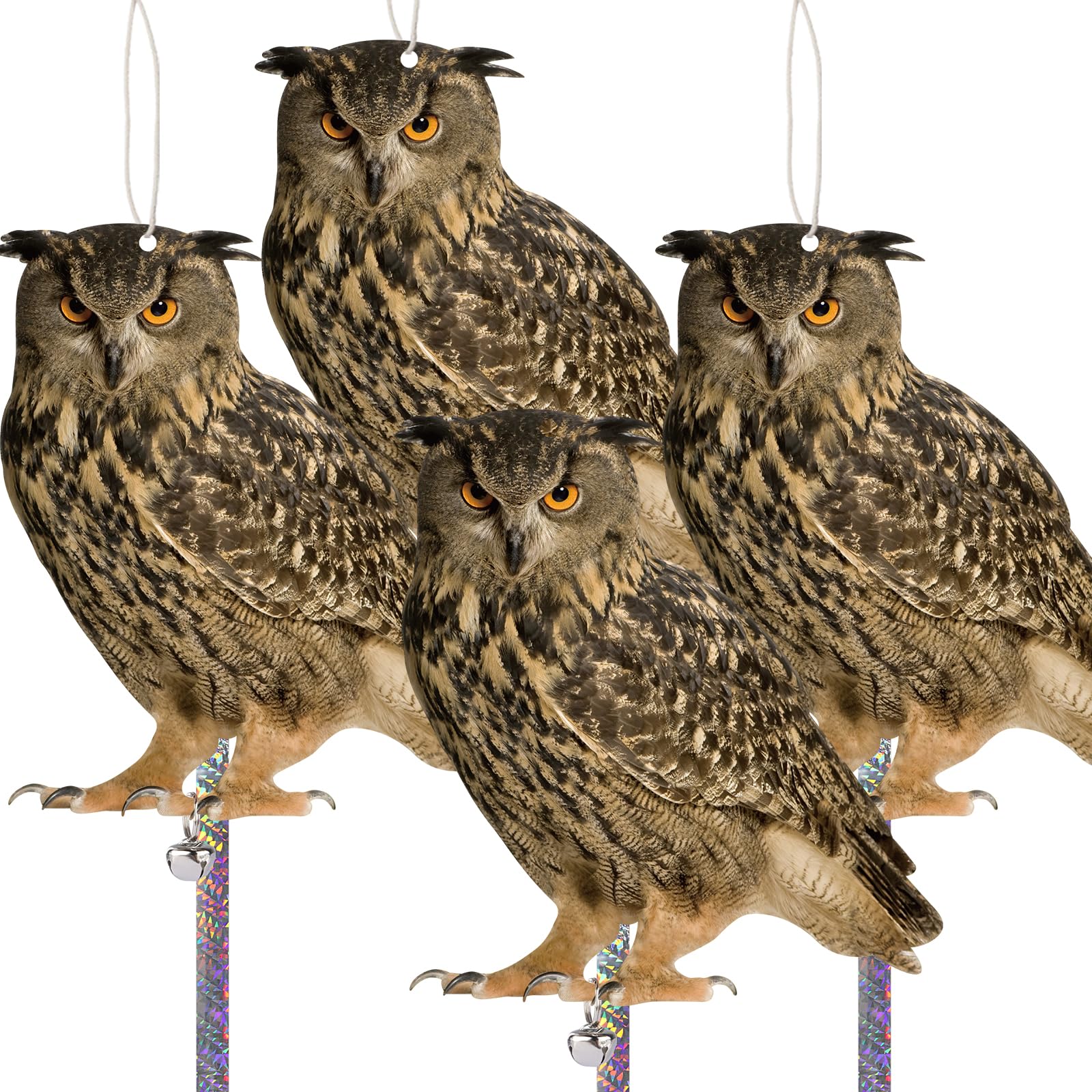 Amazon.com: Plastic Owl to Scare Pigeon for Balcony 4PCS Hanging Fake ...