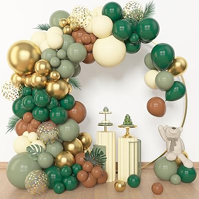 Amandir 153pcs Green Brown Balloon Garland Arch Kit, Philippines | Ubuy