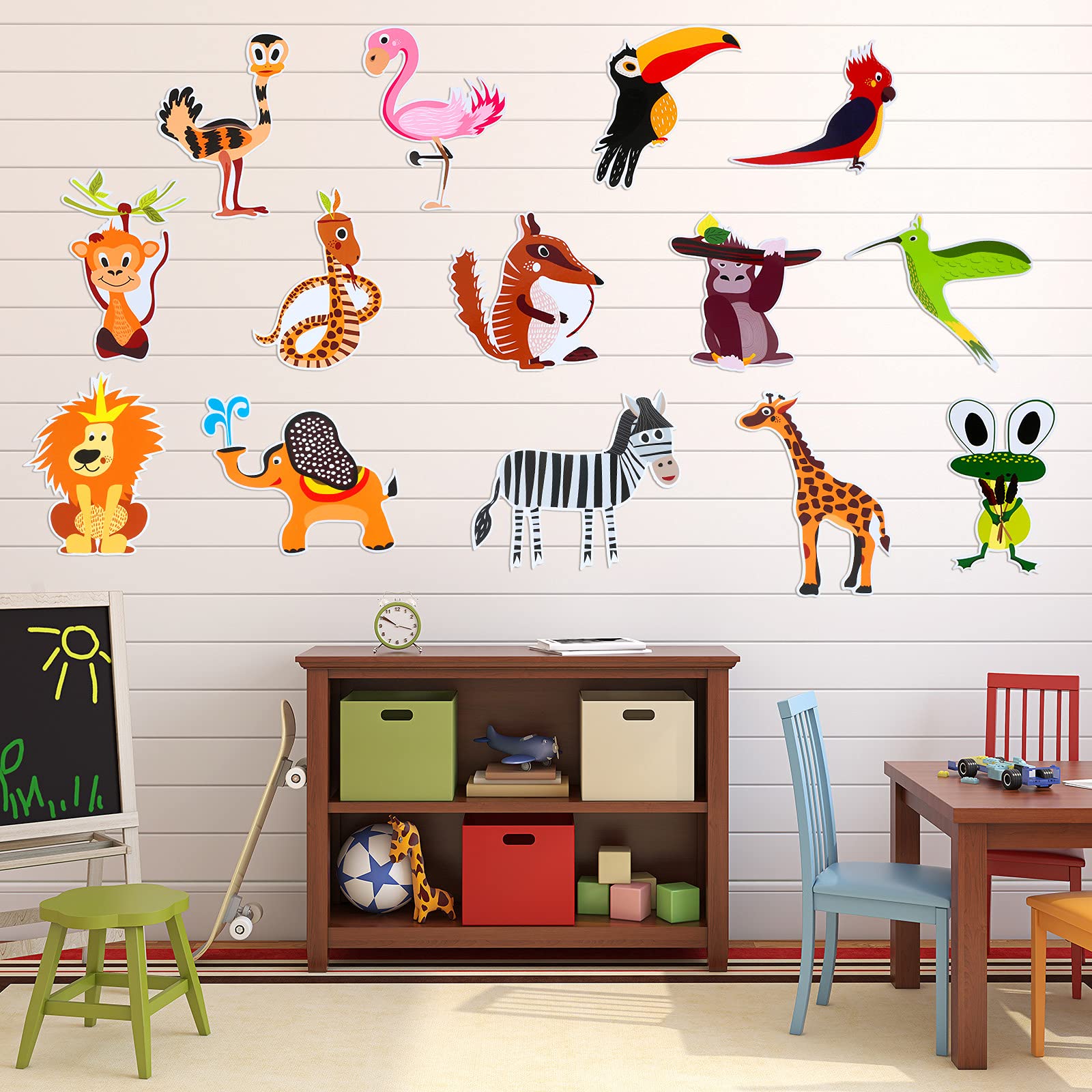 Animal Bulletin Board Cut Outs Amazon.com: LioNergy Jungle Animals