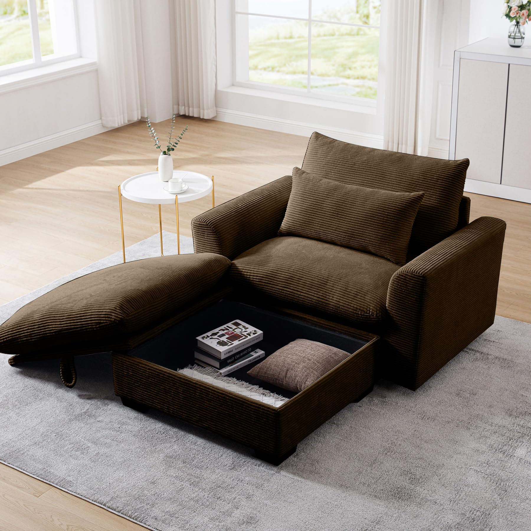 Amazon.com: HILLICON True Oversized Chaise Lounge Chair, 51"W Comfy ...