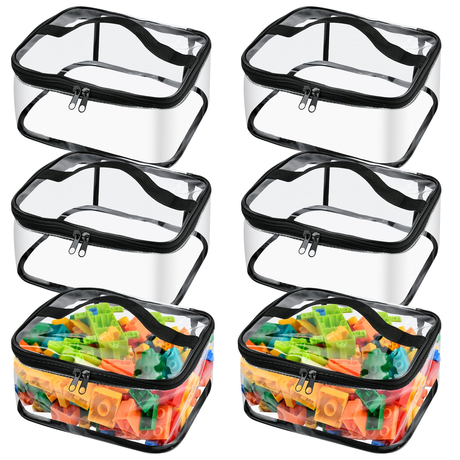 Amazon.com: Milkary 6 Packs Clear Toy Storage Bags, 9.1”×6.1”×3.9” PVC ...