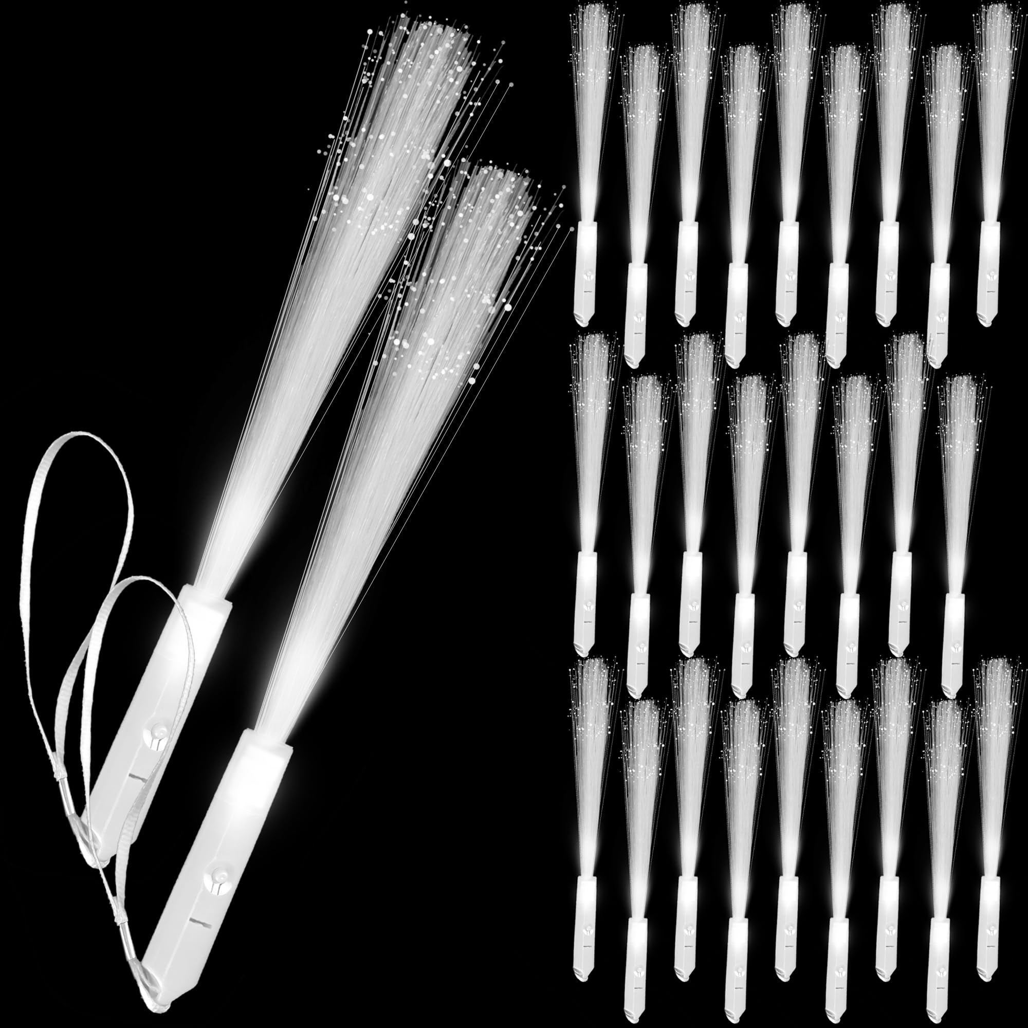 Amazon.com: 28 Pcs Fiber Optic Wand Glow Fiber Wands Sticks Bulk Light ...
