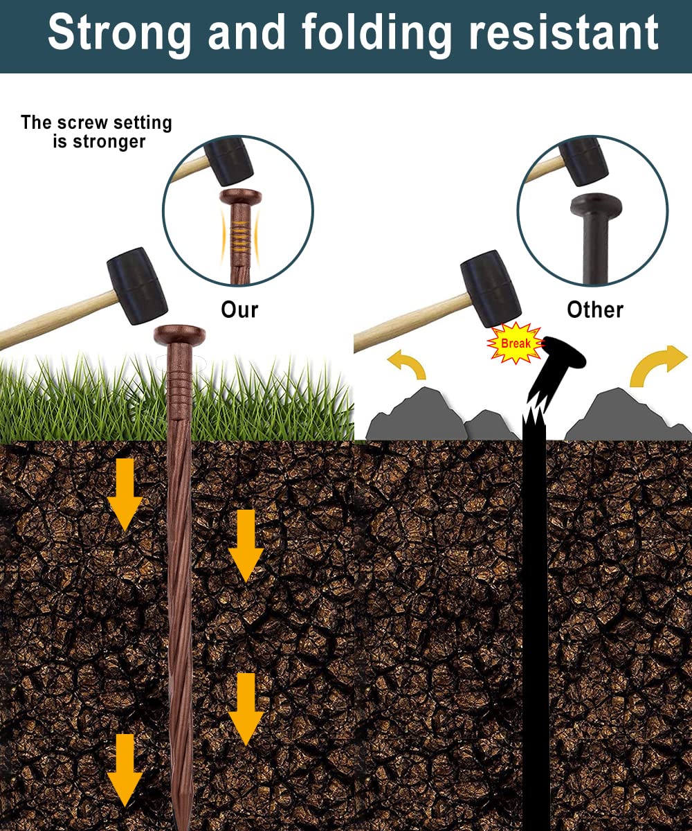 Snapklik.com : 100pack 8-Inch Plastic Landscape Edging Spikes Landscape ...