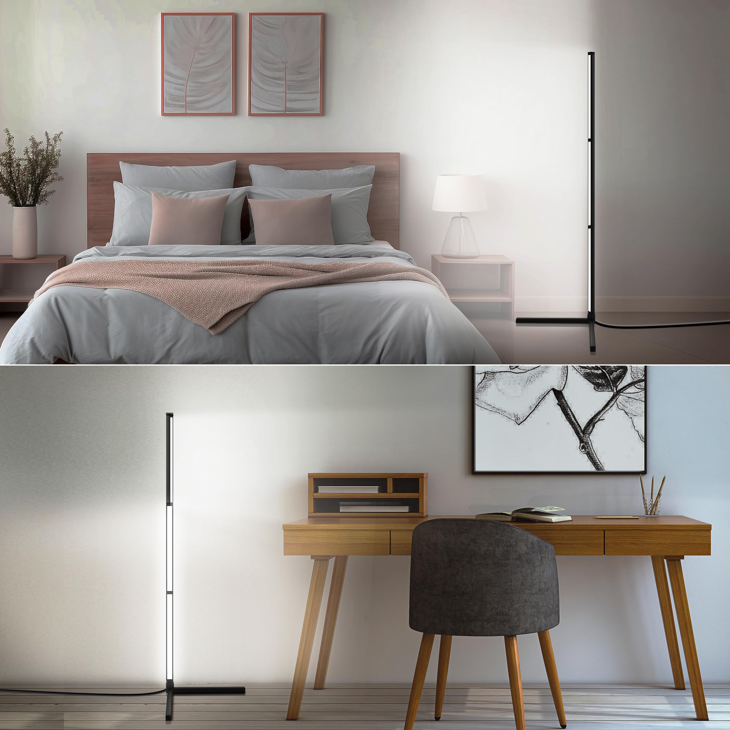 Floor Lamp Standing Corner Lamp with Simple Design Adjustable Lighting ...