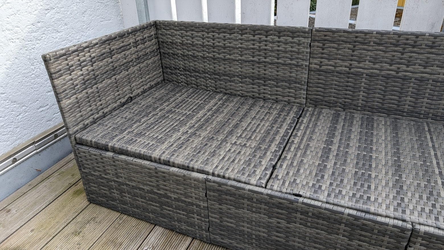 Festnight Loungebett Outdoor mit Liegefunktion,3 Sitzer Sofa mit ...