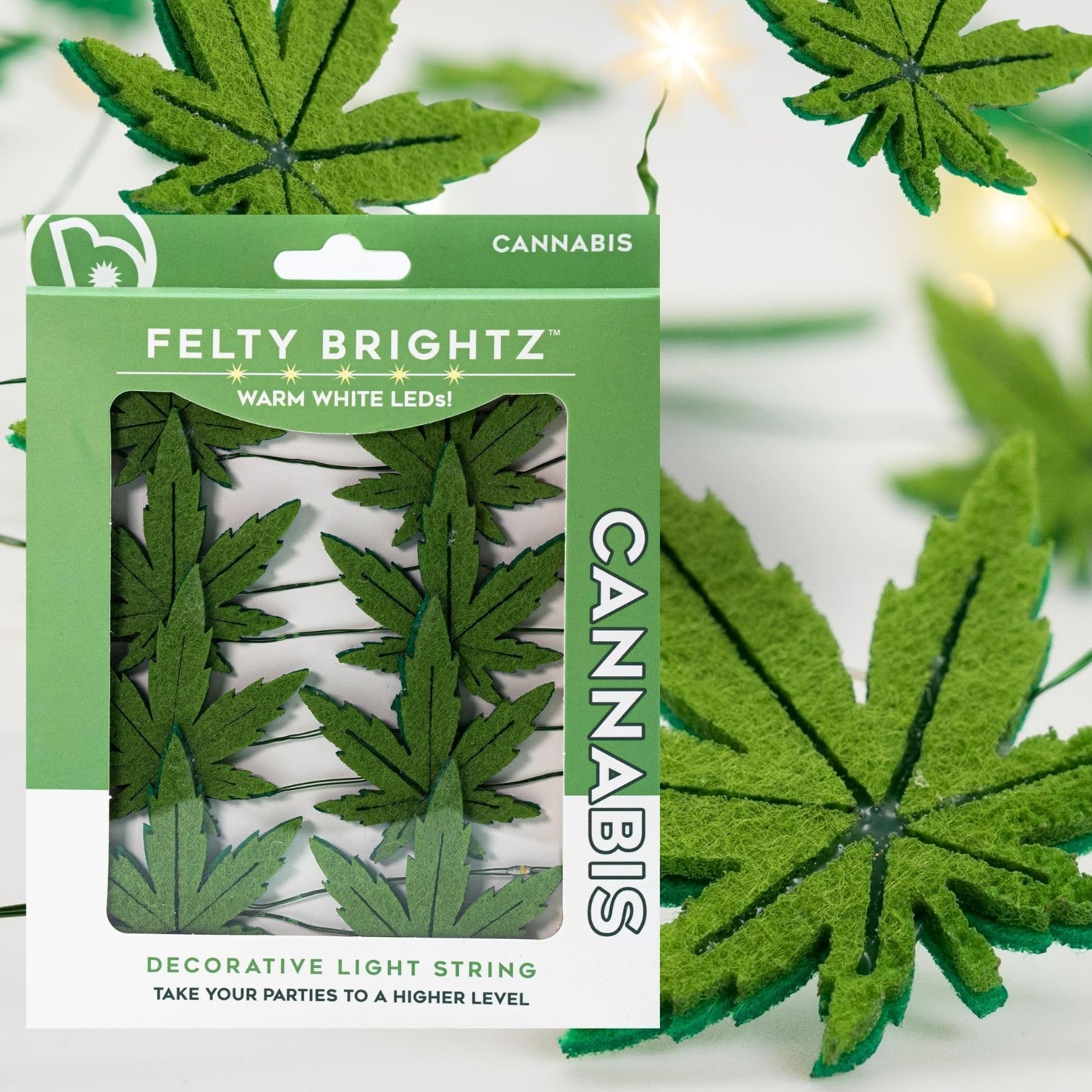 Amazon.com: Brightz Felty LED String Lights, Felt Leaf Cannabis, 8 ft ...
