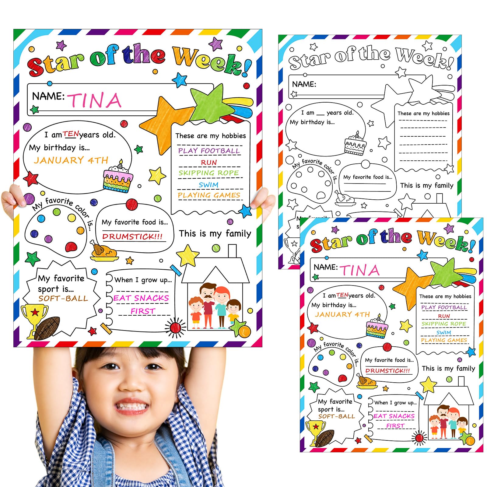 Snapklik.com : 40 Pcs Star Of The Week Student Posters 17" X 22" Star ...