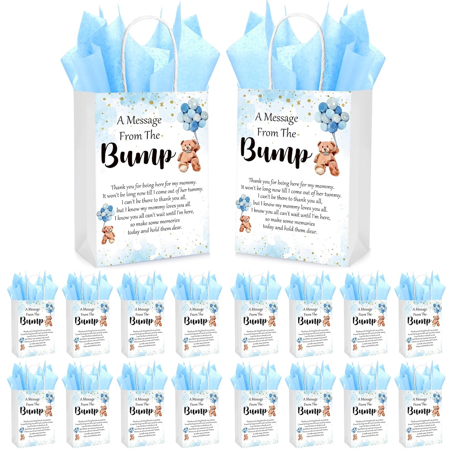 Amazon.com: Resurhang 50 Sets Gift Bag for Baby Shower Bear Balloon ...