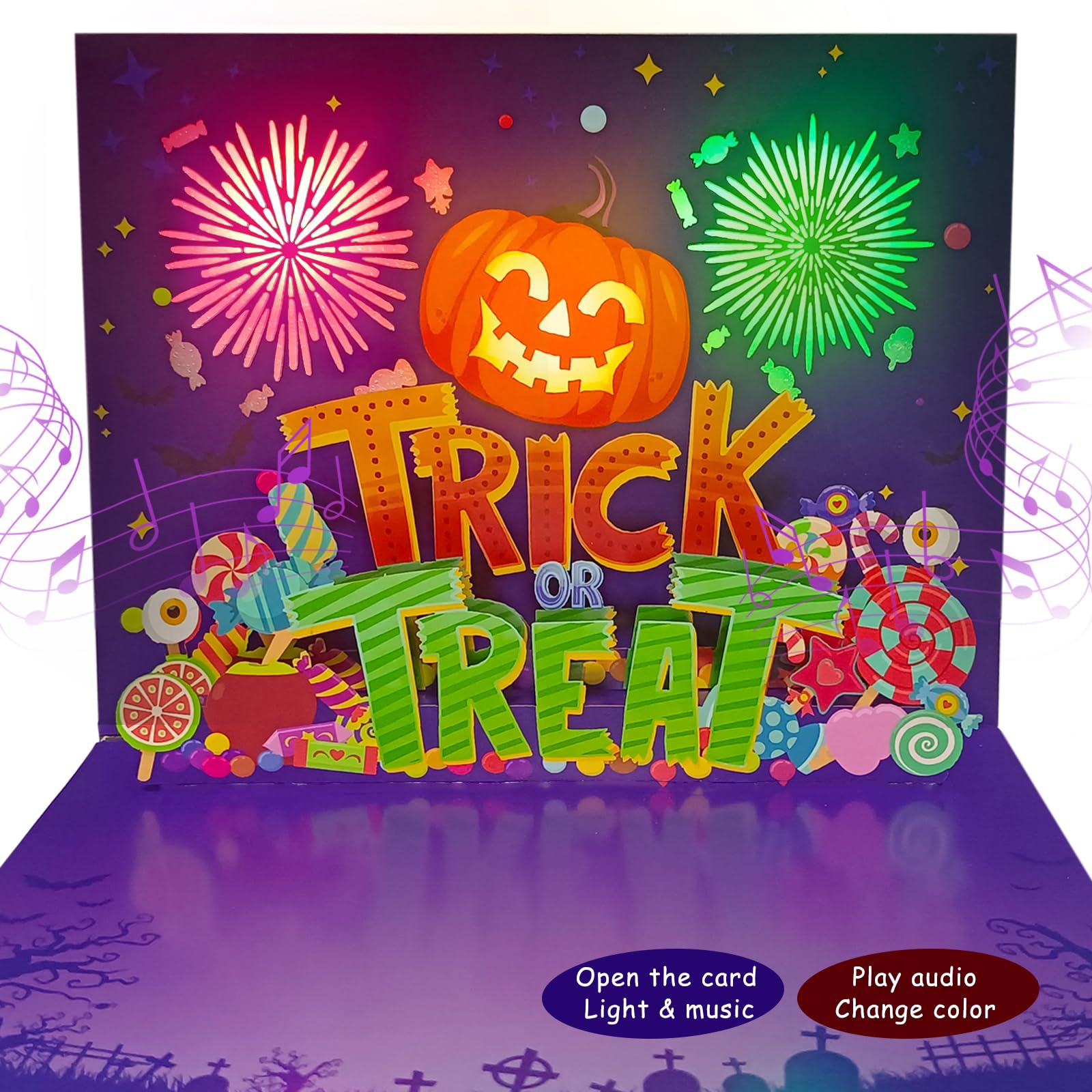 Amazon.com : DTESL 3D Pop Up Trick Or Treat Pumpkin Halloween Card ...