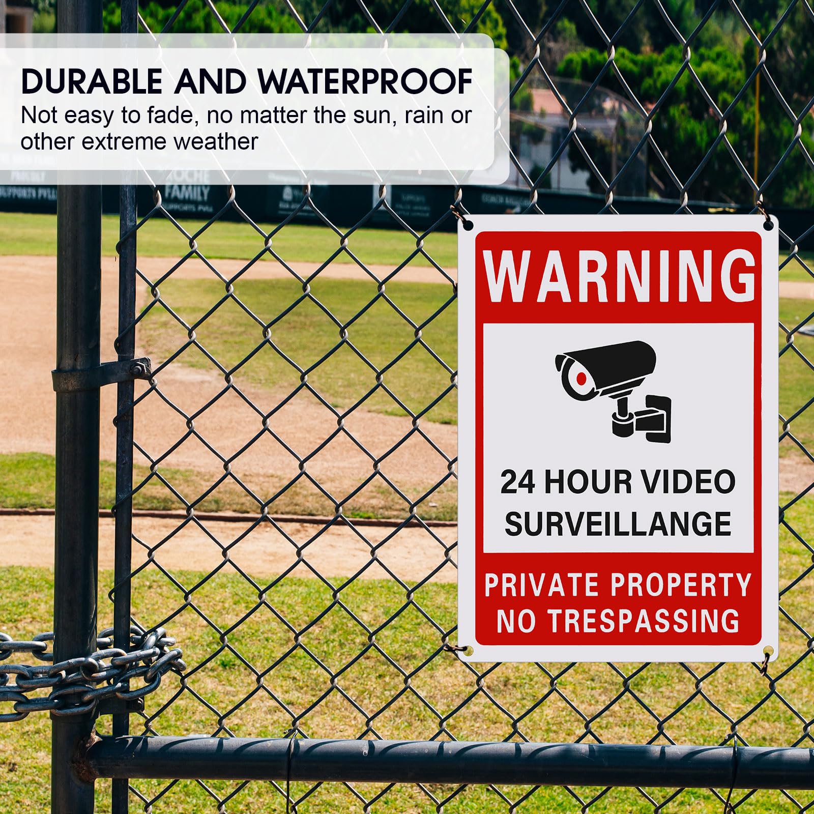 Snapklik.com : 4 Pieces Smile Youre On Camera Sign And Private Property ...