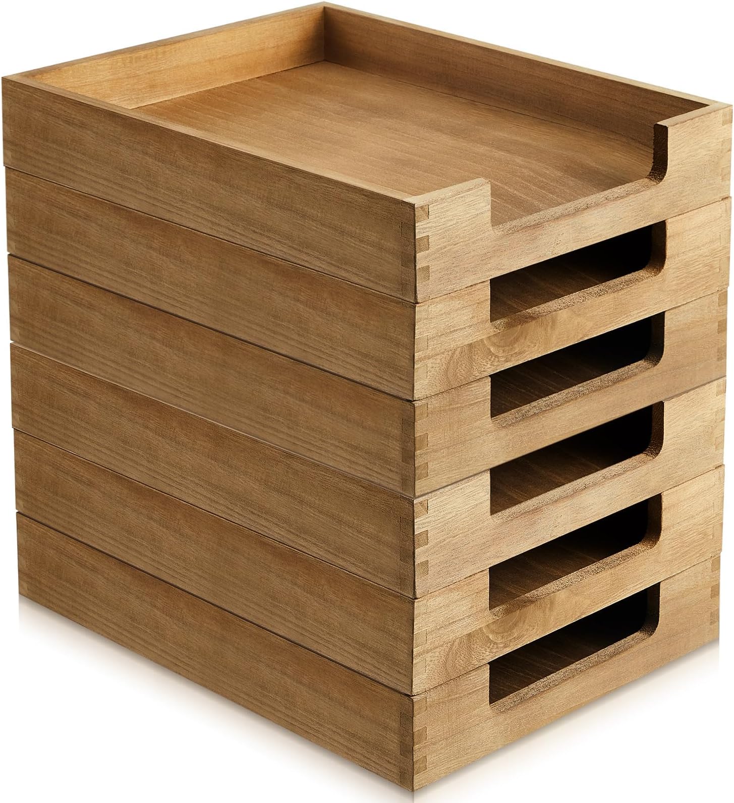 Amazon.com: Glenmal 6 Pcs Wood Letter Size Tray Document Letter Paper ...