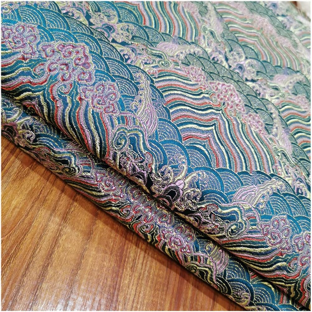 Embroidery Brocade Satin Fabric Wrapping Cloth 75cm 39'' Width Wave ...