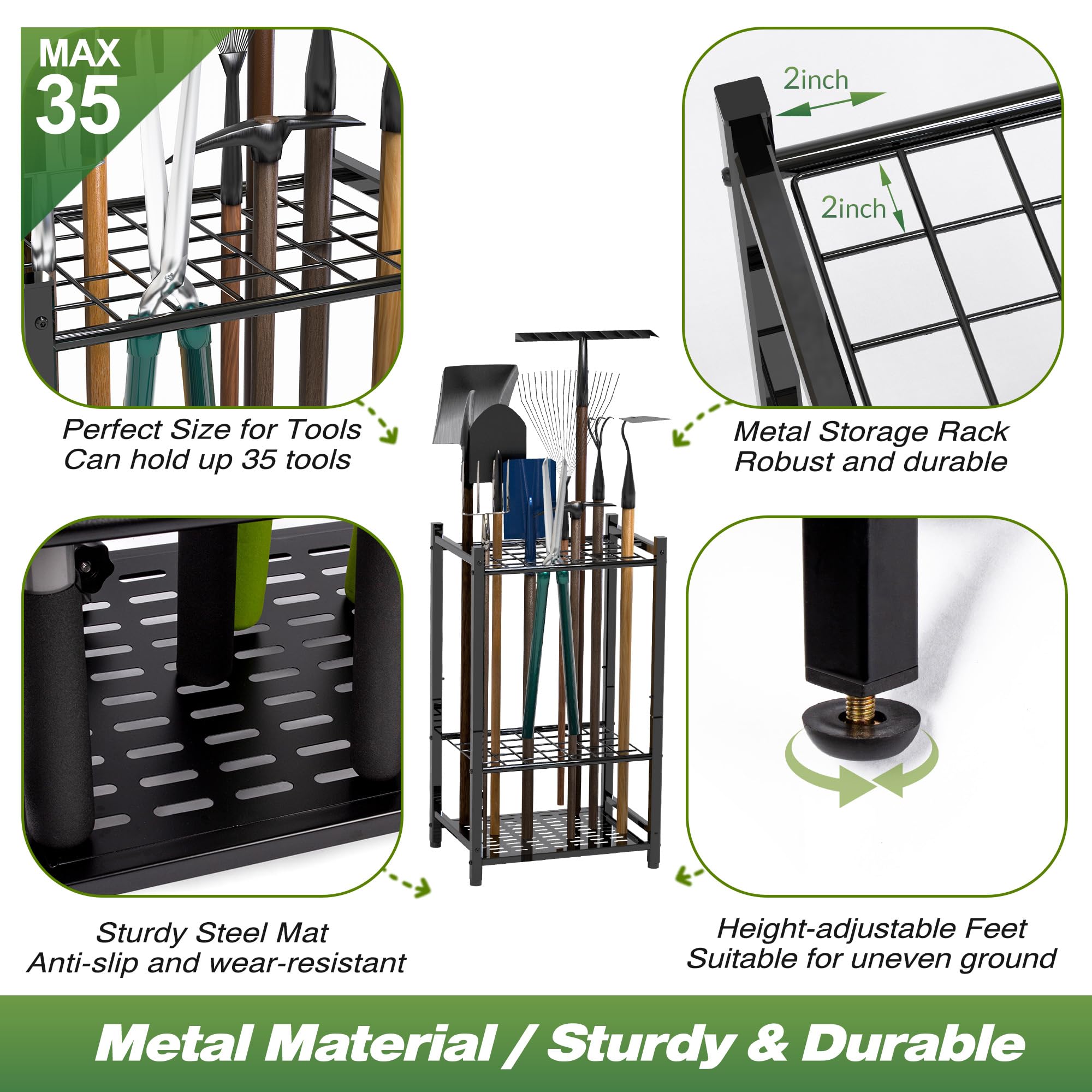 Snapklik.com : Garden Tool Organizer, Yard Tool Tower Rack For Garage ...