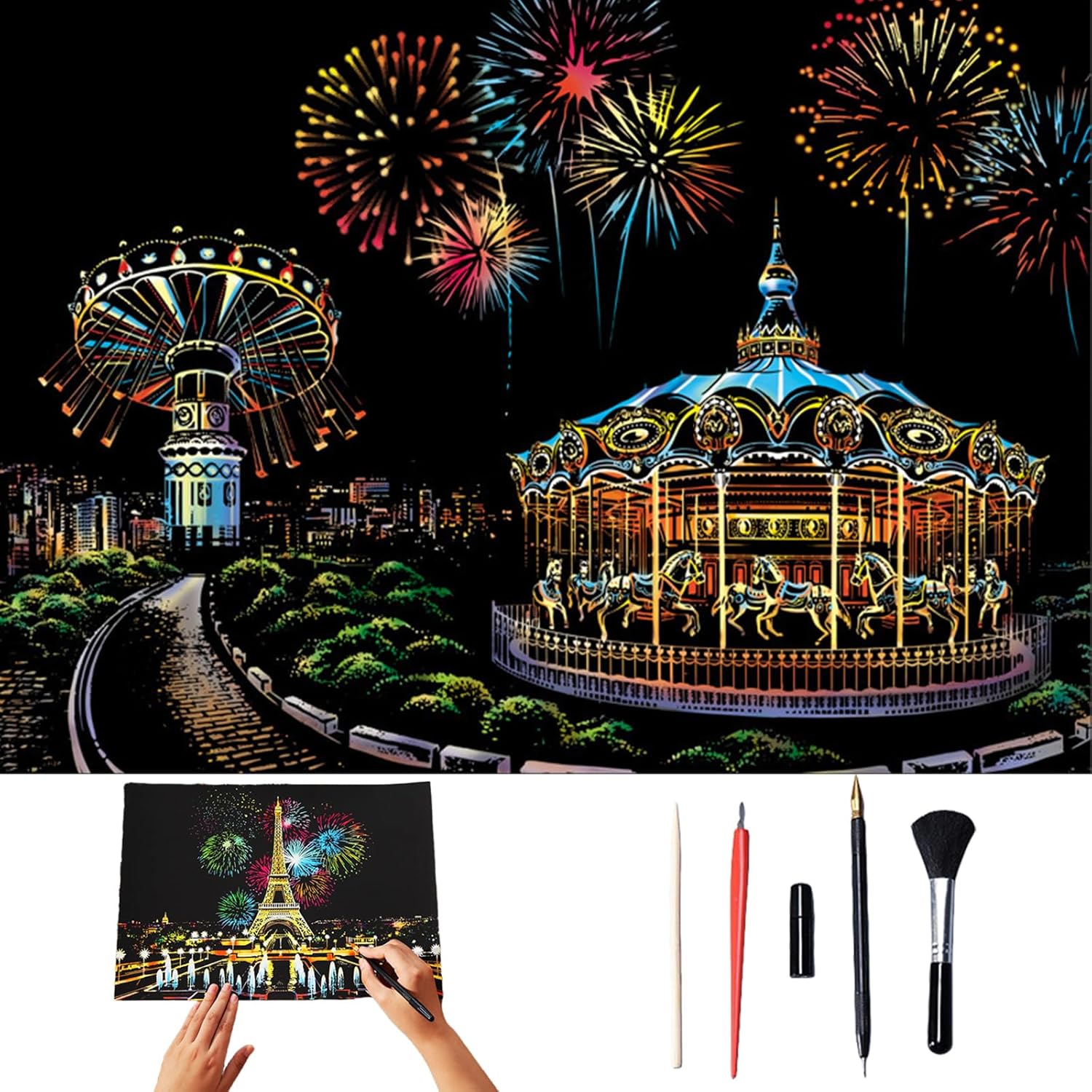 Amazon.com: Buoaeoai Scratch Art for Kids & Adults, Colorful Sketches ...