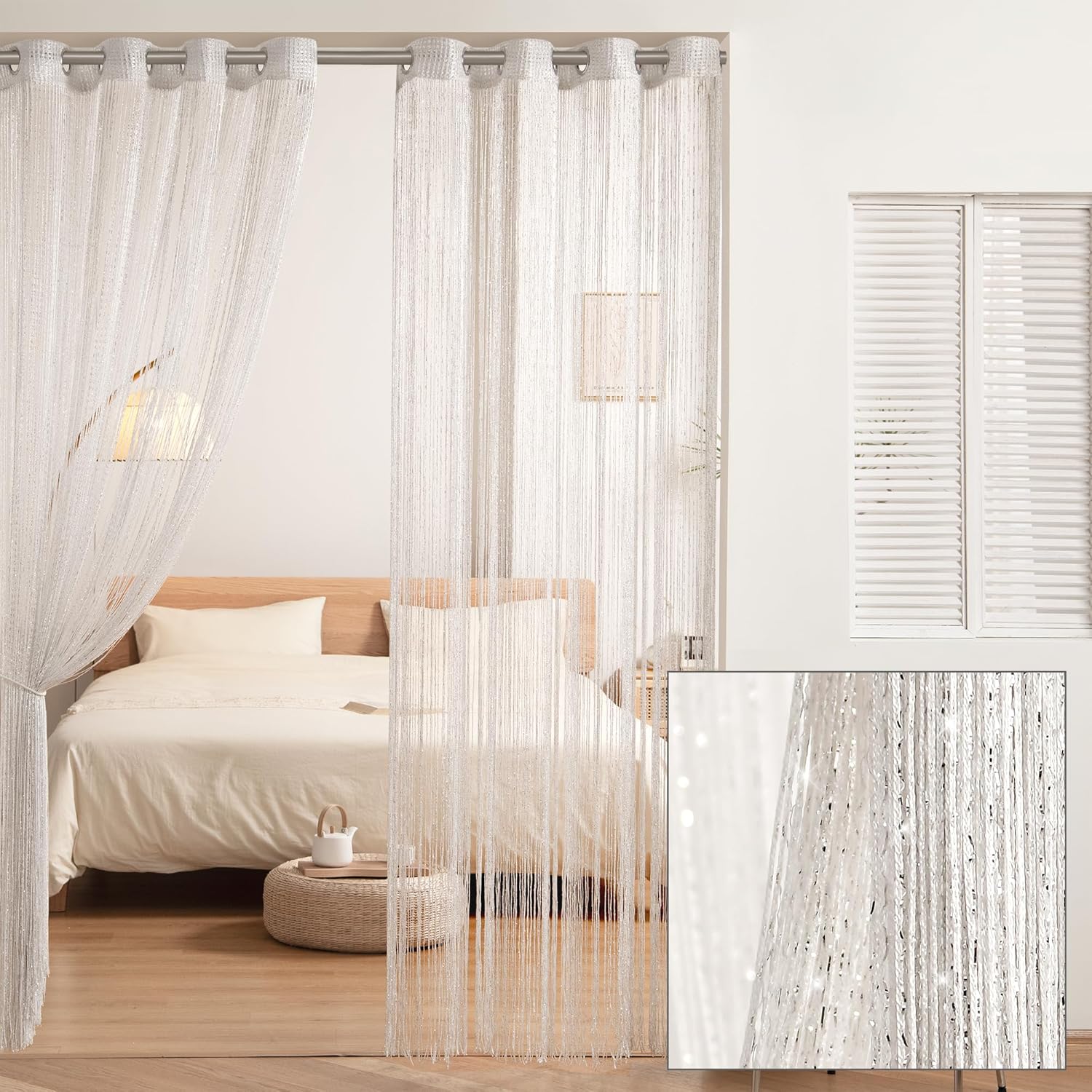 Amazon.com: Lush Decor Night Sky String Thread Grommet Window Curtain ...
