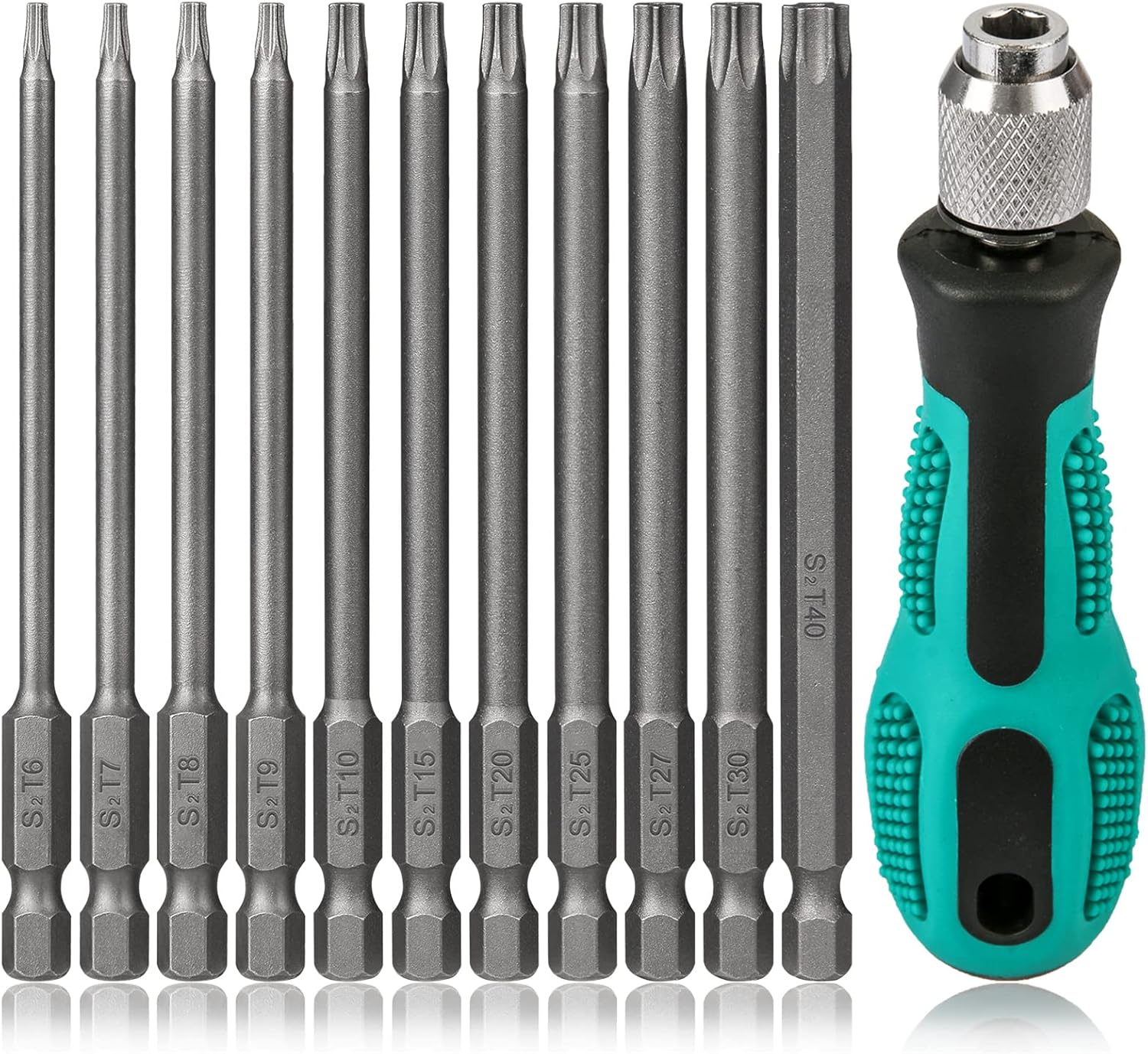 Hakkin 12 Stück T6-T40 Torx Schraubendreher Set, 1/4" 100mm Lang ...