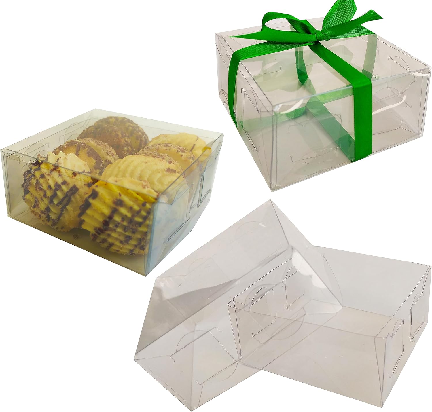 Boxtok Cajas - 50 Cajas de Acetato Todo Transparente Armable de 8x8x4 ...