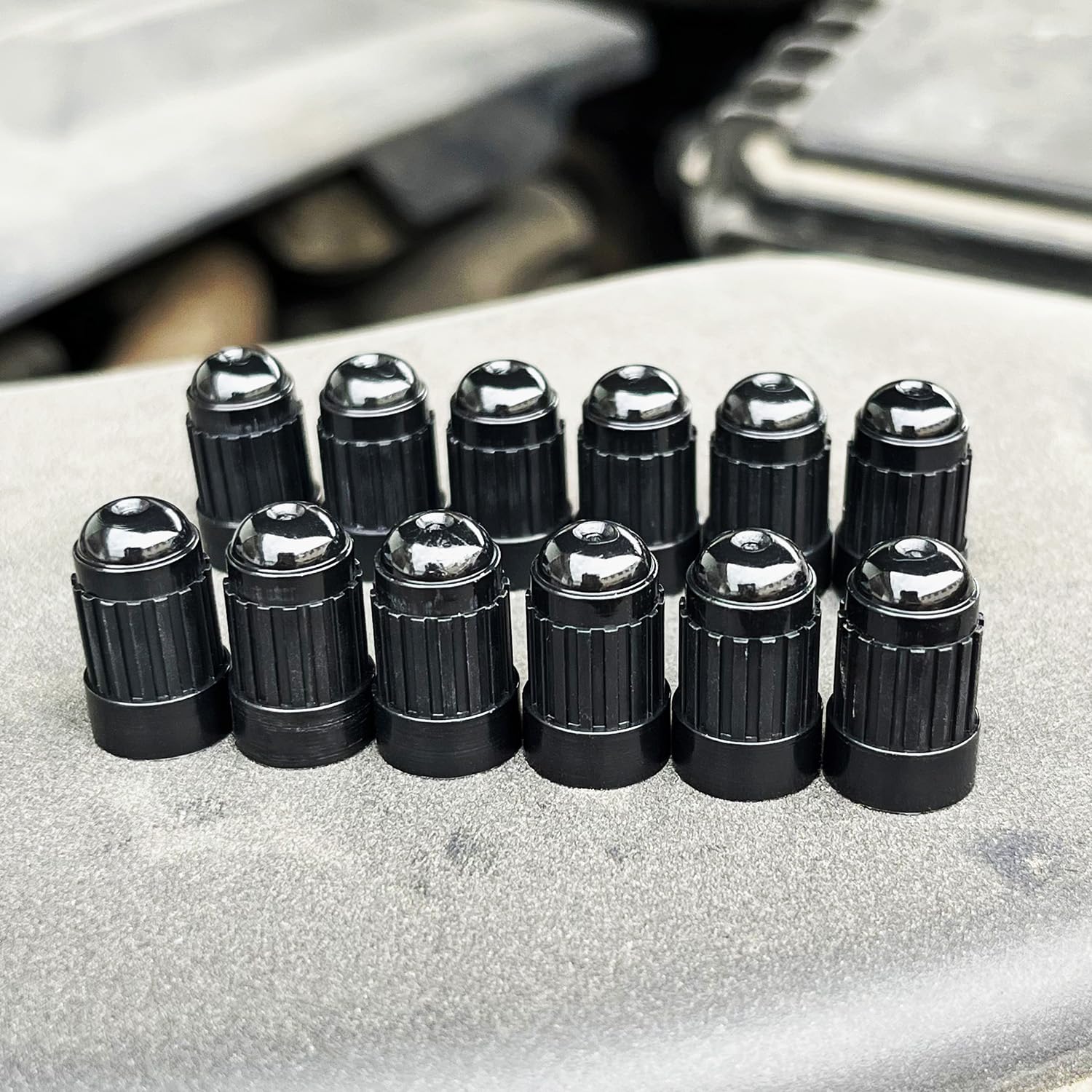Tire Cap 8-Pack Black Plastic Valve Stem Caps - Universal TPMS ...