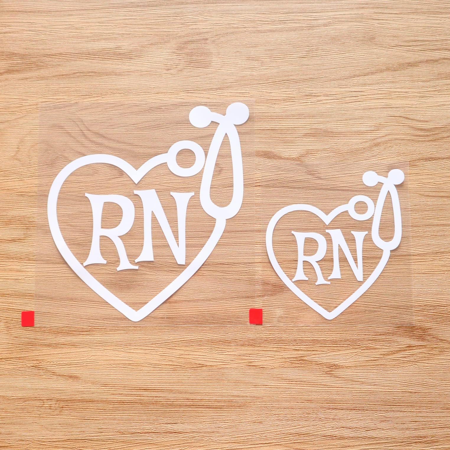 Amazon.com: Rn Stethoscope Heart- Die Cut Vinyl Window Decal/sticker ...