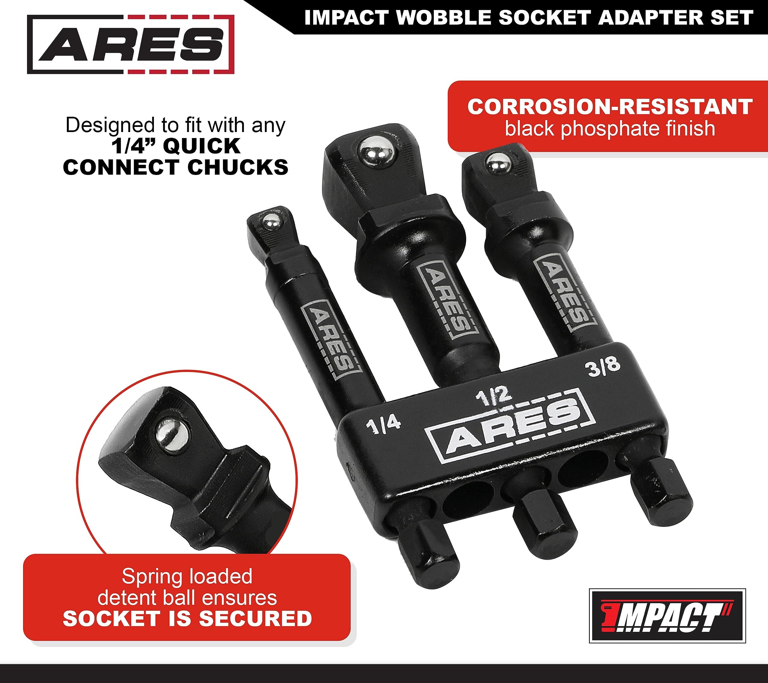 Snapklik.com : ARES 22046 3-Piece 3-Inch Impact Wobble Extension Set ...
