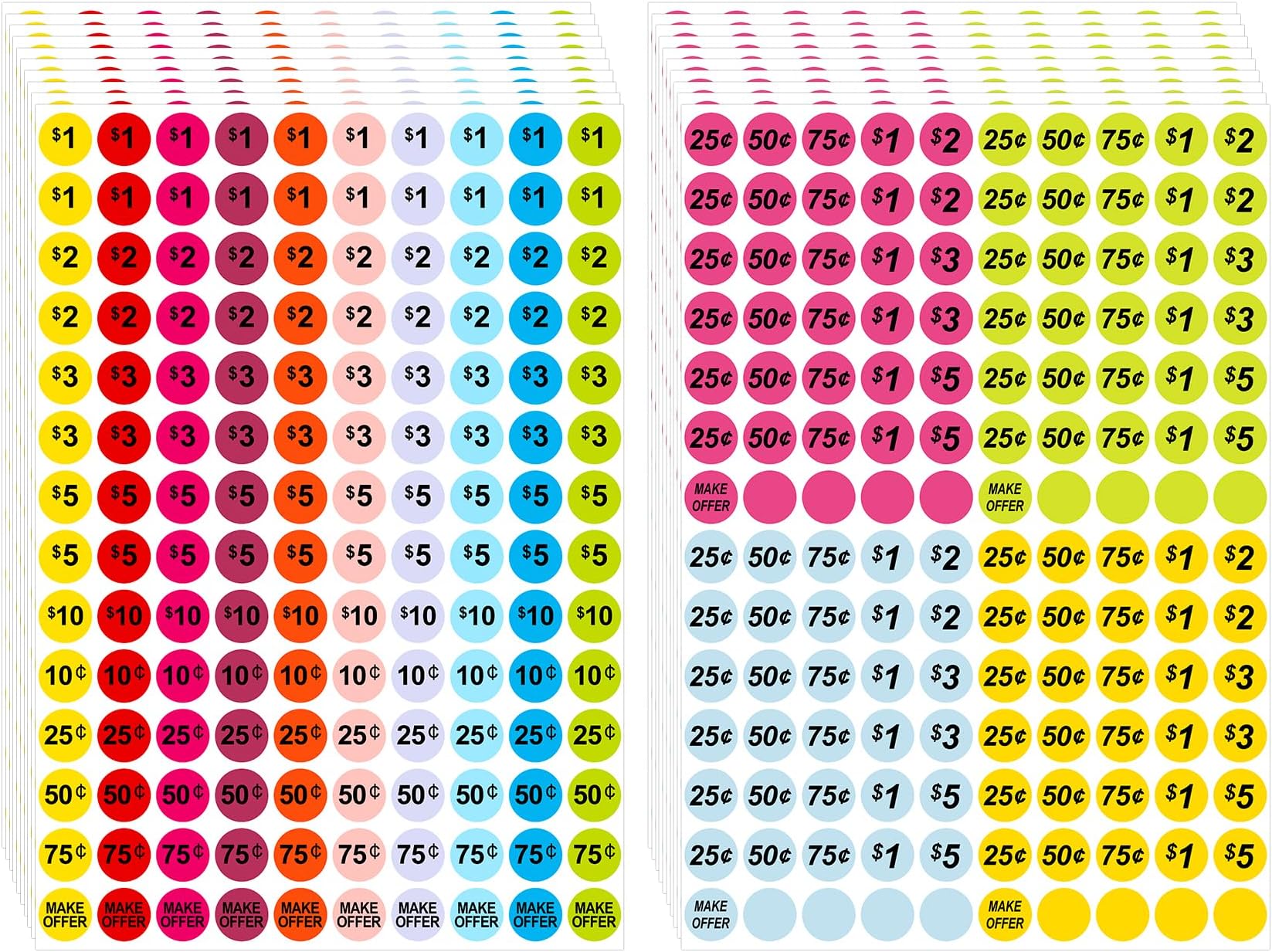 Amazon.com : 3120PCS Small Sticker Price Tags Stickers Vending Machine ...