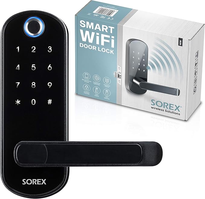 SOREX SMART WiFi Elektronisches Türschloss, Türbeschlag mit Zahlencode ...