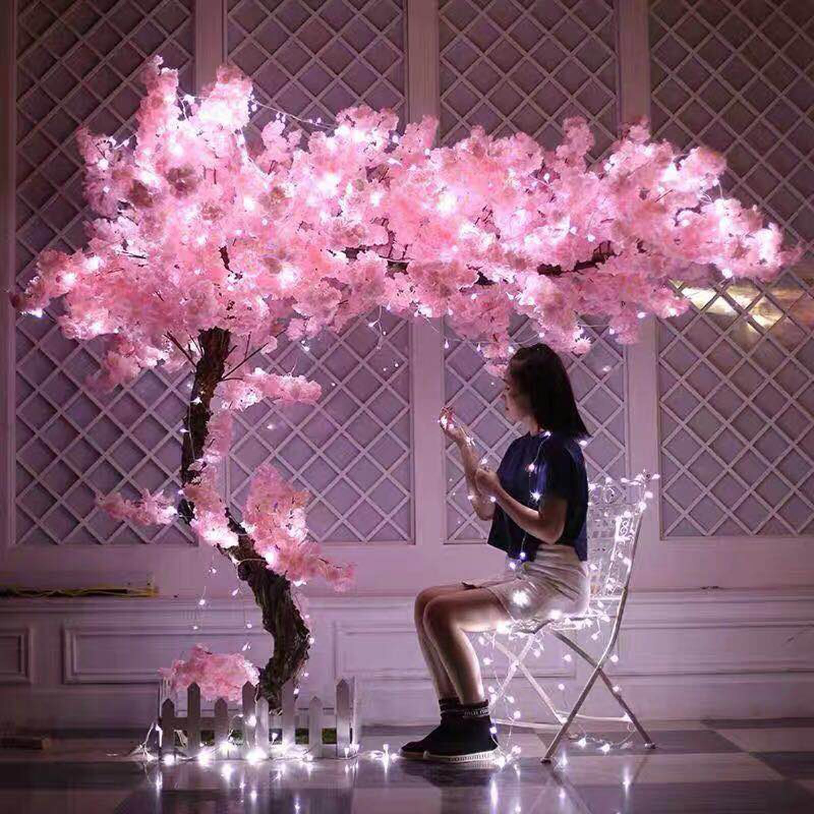 Amazon.com: 2x1.5m/6.6x4.9ft Artificial Cherry Blossom Trees, Deep Pink ...