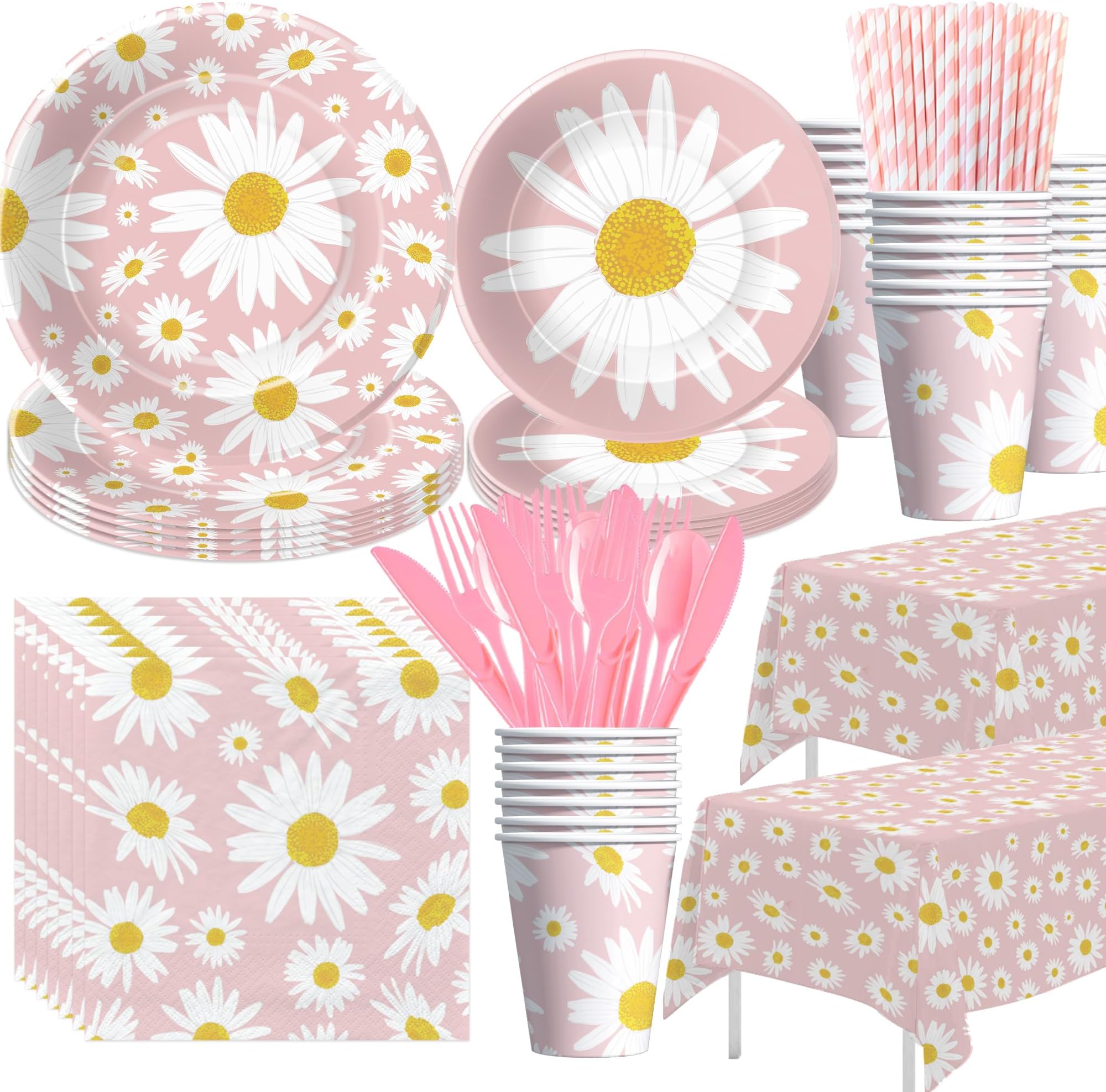 Amazon.com: PARTY BERRY 120 Pcs Daisy Party Decorations Daisy Birthday ...