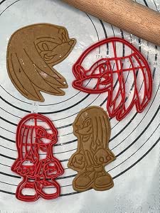 Amazon.com: Set of 2 Knuckles the Echidna Cookie Cutters & Molds ...
