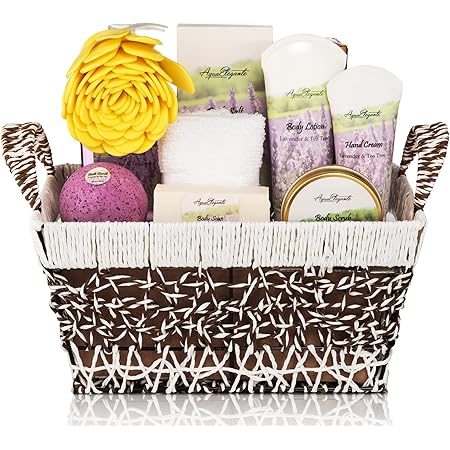 Amazon.com : Spa Baskets For Women - Luxury Bath Set With Lavender ...