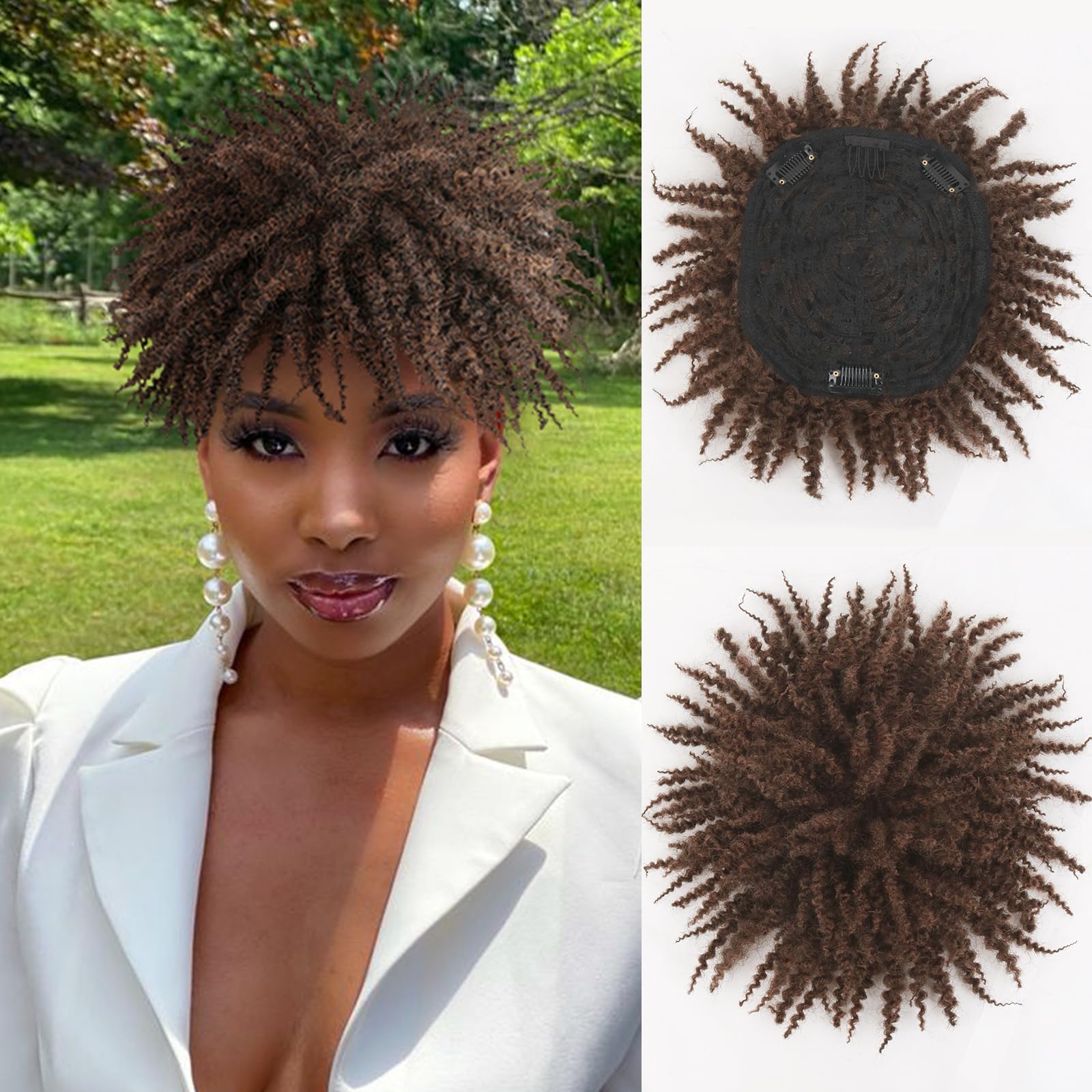 Amazon.com : FBKDFCZS Dreadlock Topper Wig For Women Men,Synthetic Afro ...