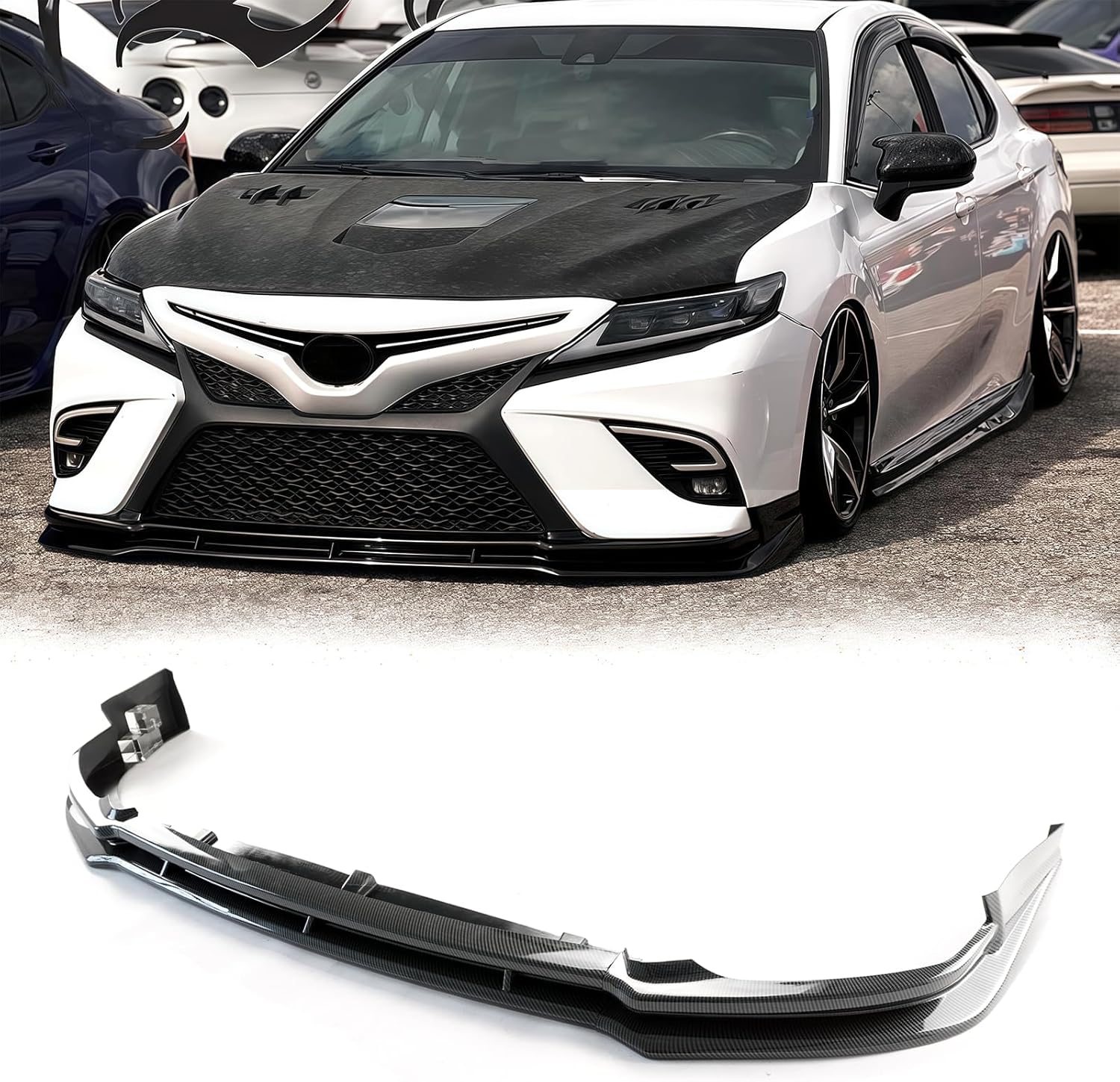 Amazon.com: skkyoro Front Bumper Lip 3Pcs For Toyota Camry SE XSE 2018 ...