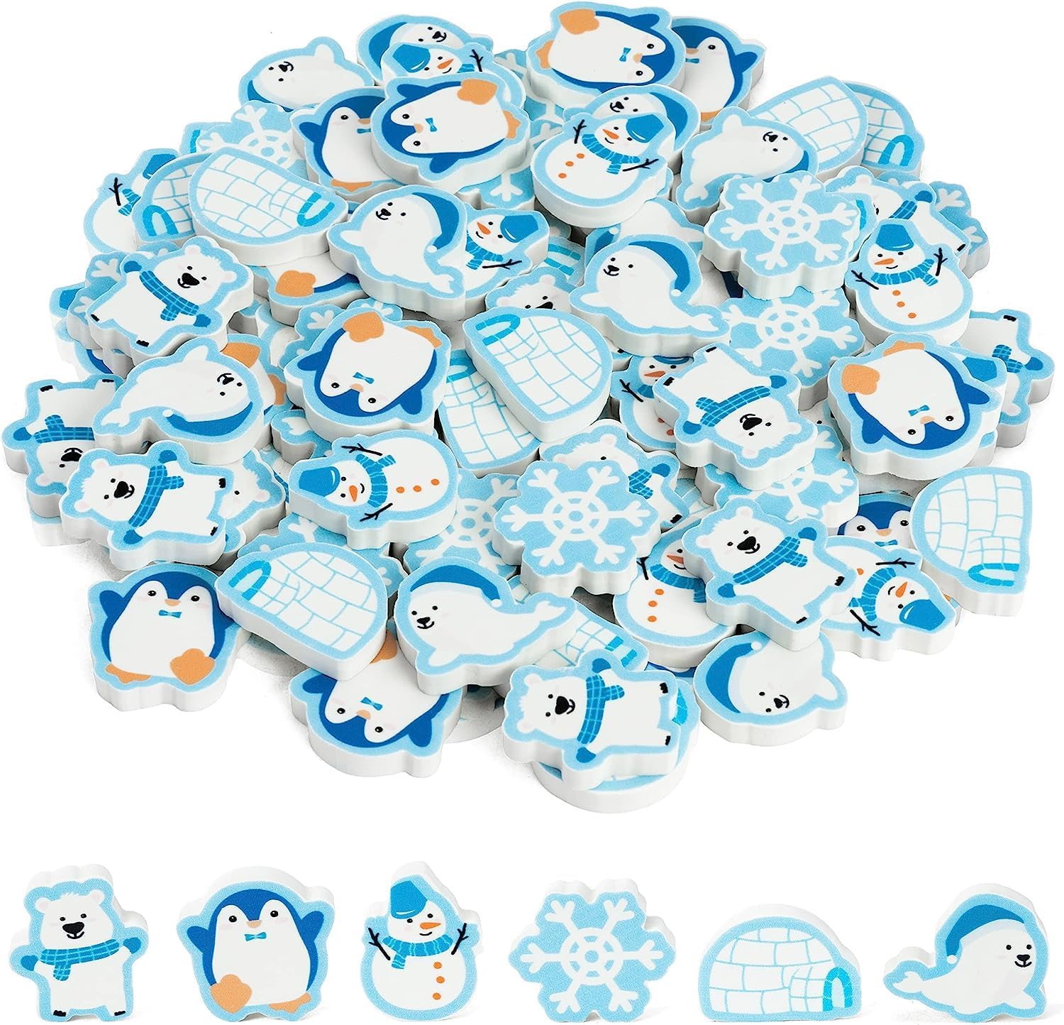 Amazon.com: Fun Express Winter Wonderland Snowflake Rubber Erasers - 1 ...
