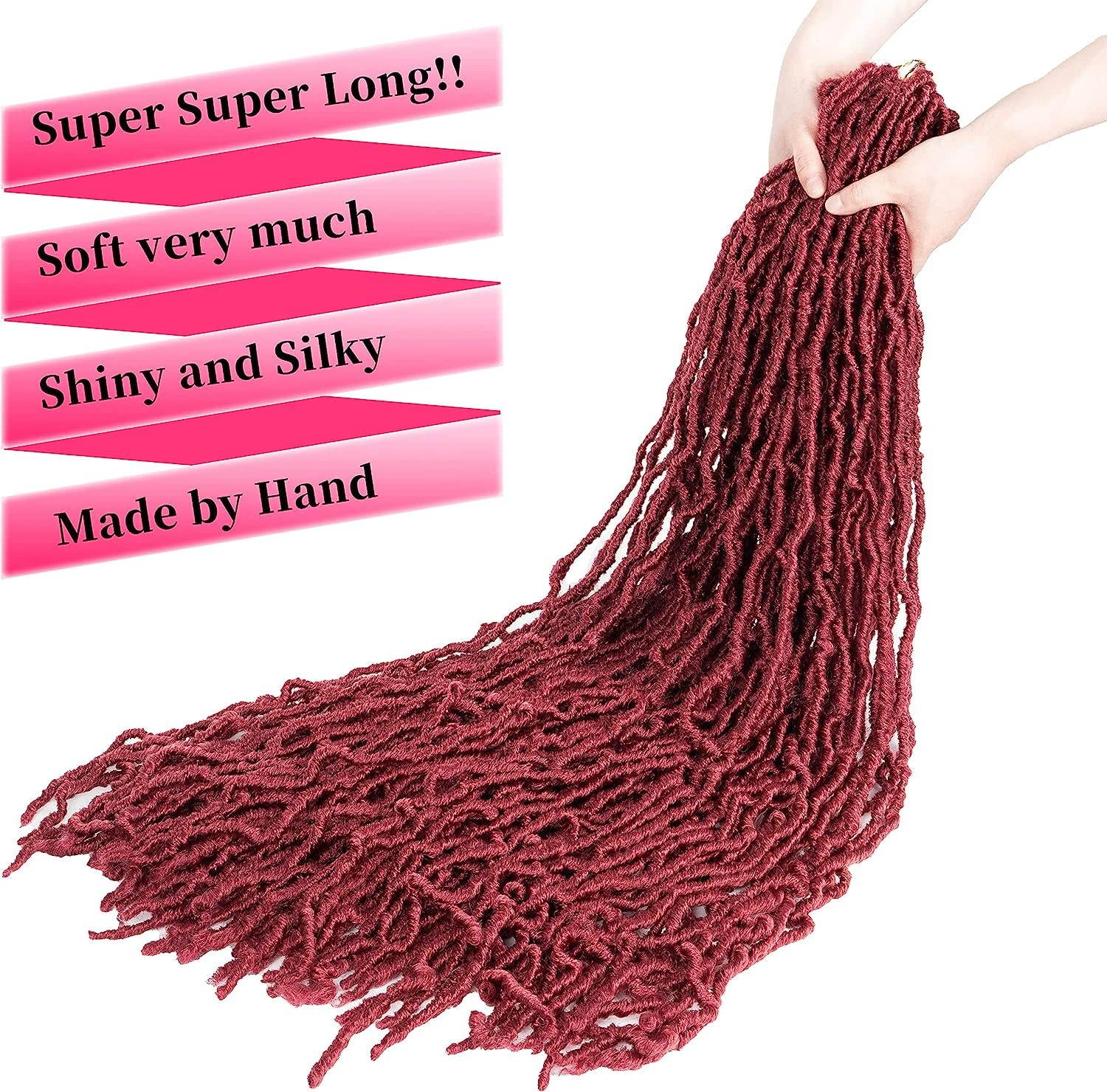 New Faux Locs 36 Inch Crochet Hair New Soft Locs 5 Packs/Lot Curly Wavy ...