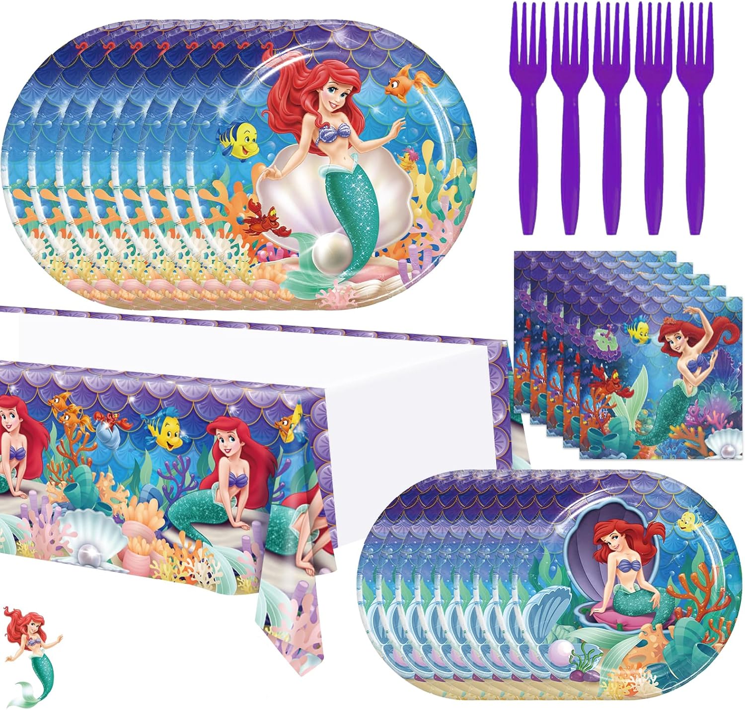 Amazon.com: Mermaid Birthday Party Supplies, Princess Ariel Party ...