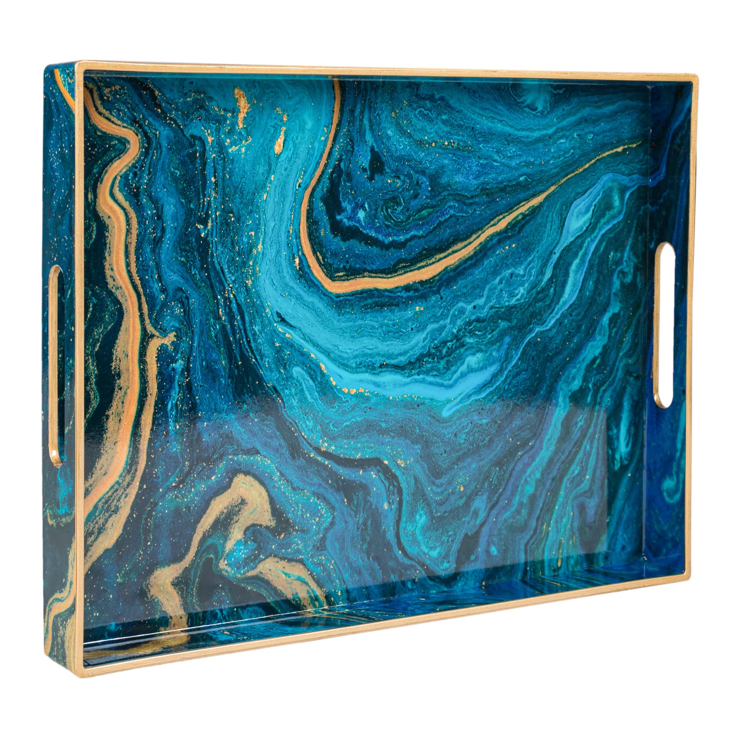 MAONAME Plastic Decorative Tray, Marbling Tray with Handles ...