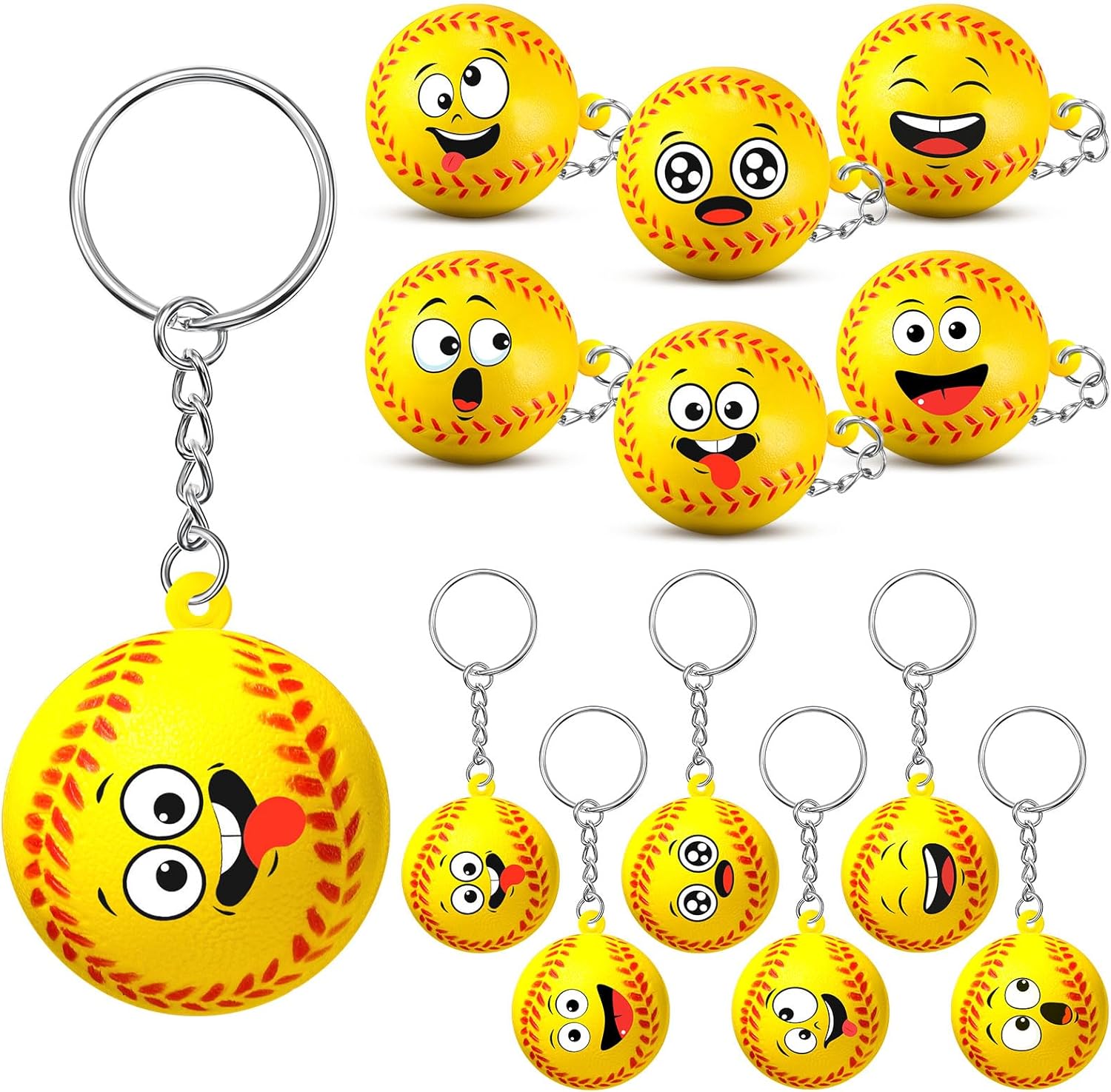 Amazon.com: Arrowbash 12 Pcs Mini Funny Stress Balls Keychain, Sport ...