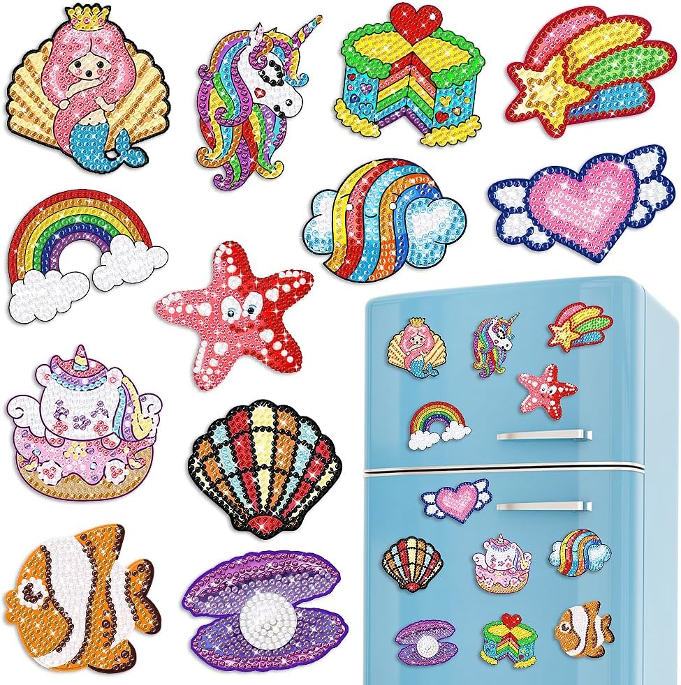 Amazon.com: Copkim 30 Pcs Christmas Diamond Painting Magnets for ...